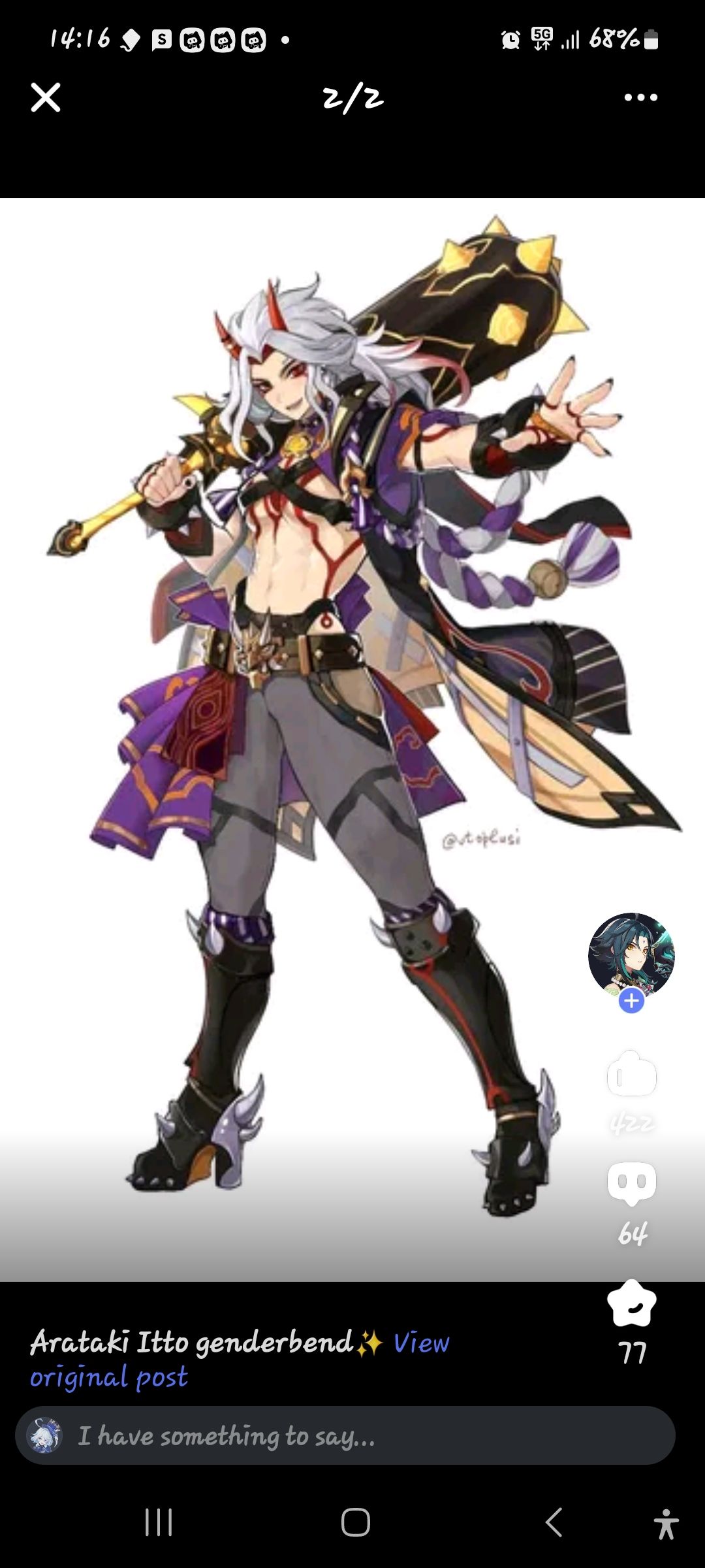 Ok why does itto look kinda good genderbent Genshin Impact | HoYoLAB