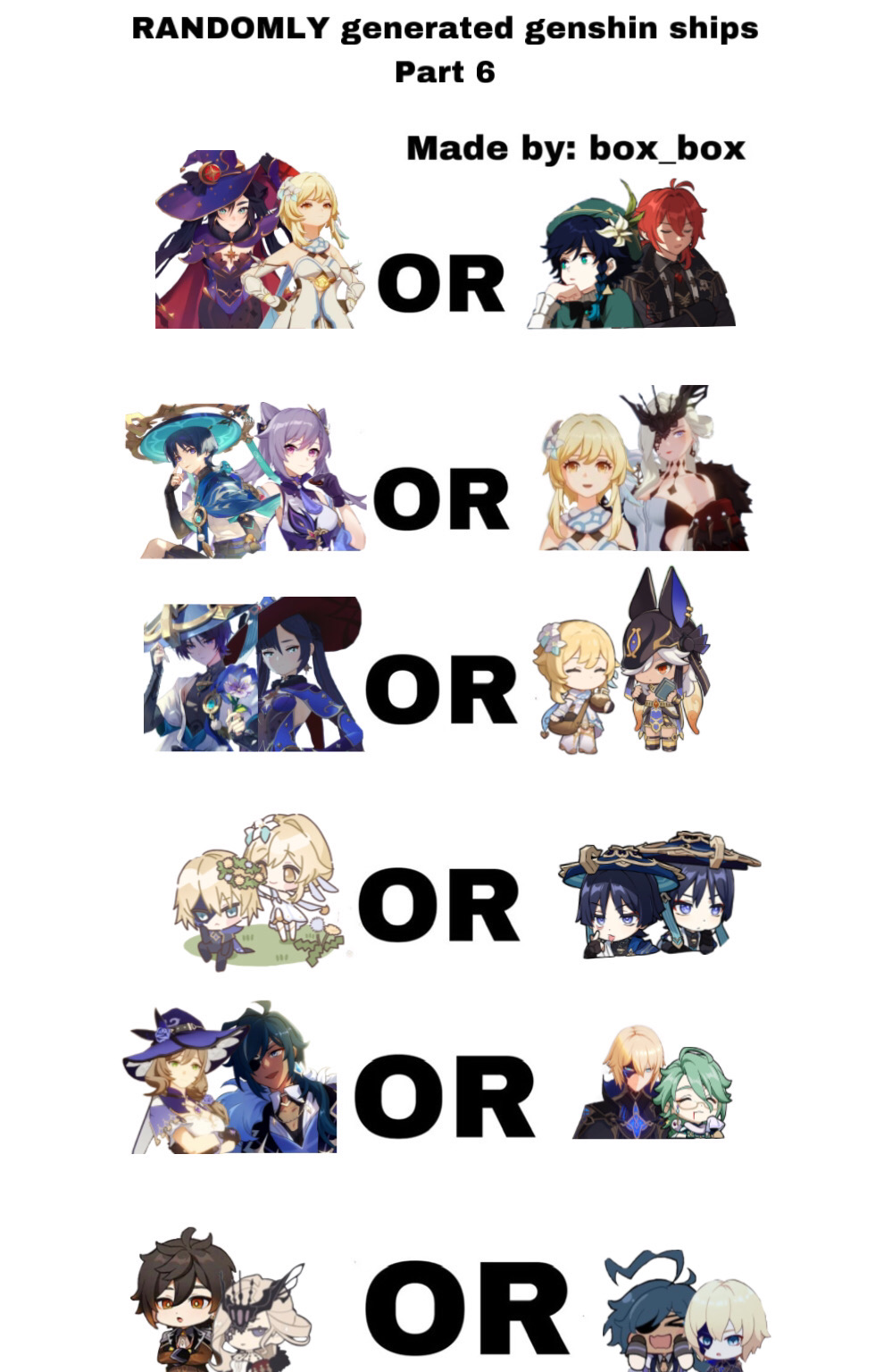 Randomly generated genshin ships, part 6💕 Genshin Impact | HoYoLAB