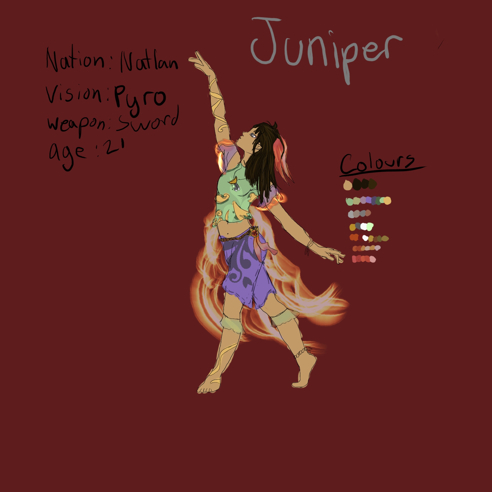 Making a character from Natlan! (Rough sketch of what she would look ...