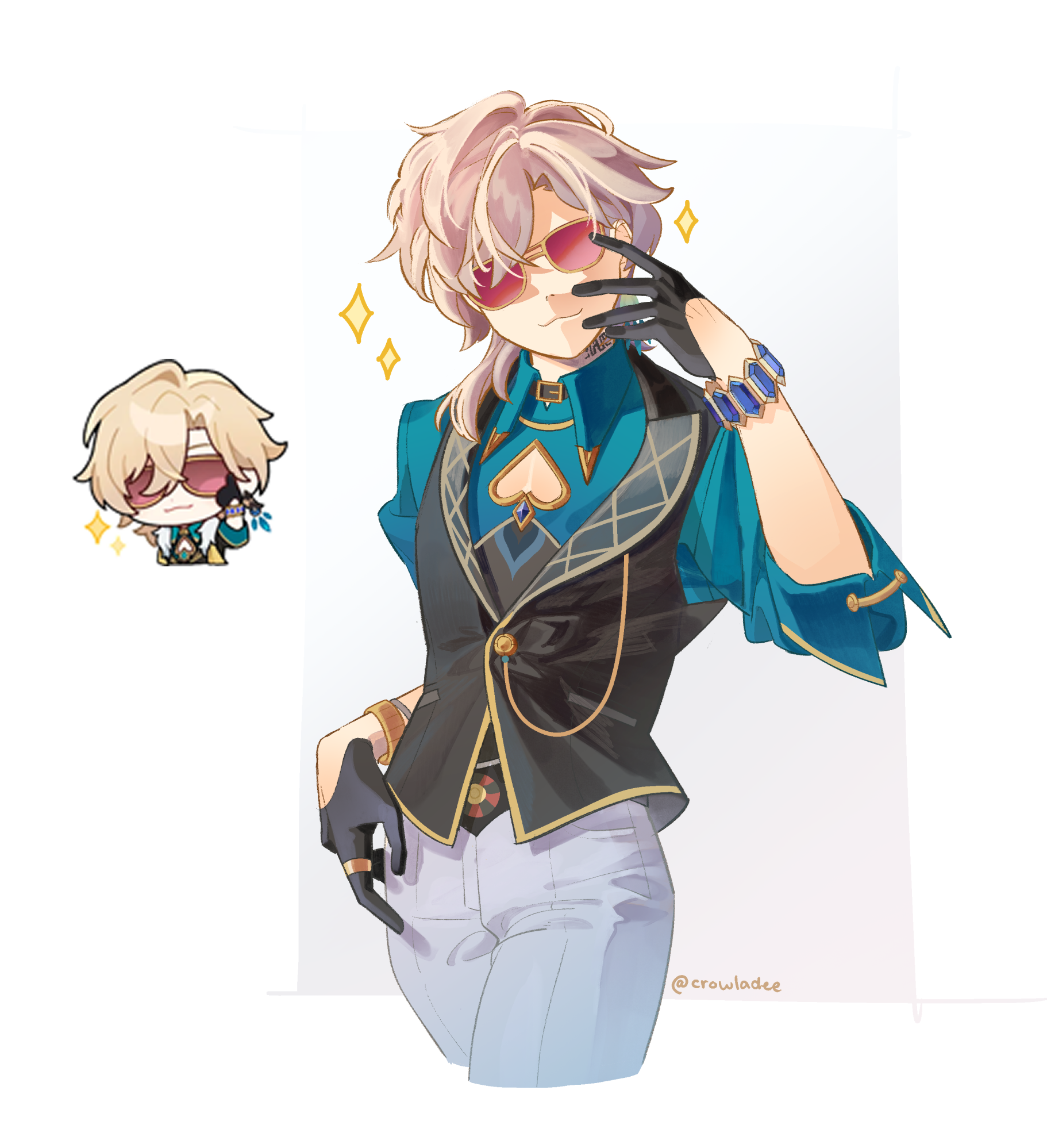 Redrawing Aventurine stickers Honkai: Star Rail | HoYoLAB