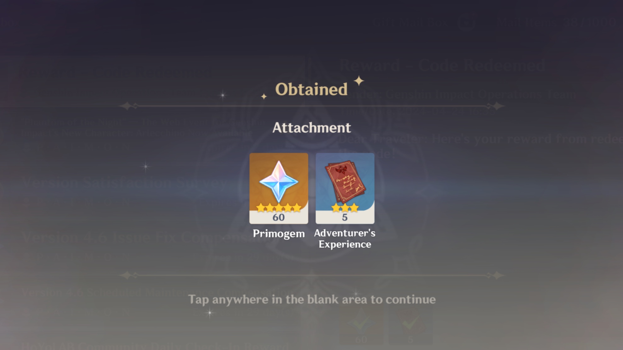 New 60 primogems redeem code Genshin Impact | HoYoLAB