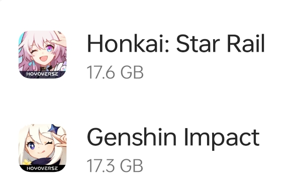 No way HSR consumes much more storage than genshin now. Love this new ...