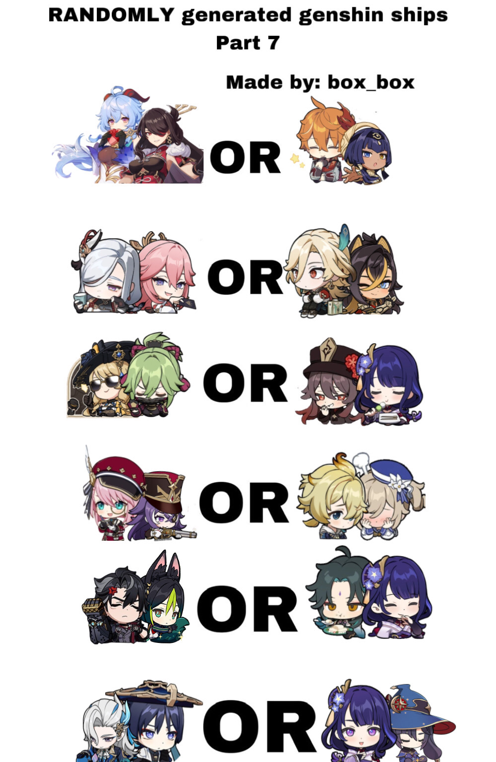 Randomly generated Genshin ships part 7🌼 Genshin Impact | HoYoLAB