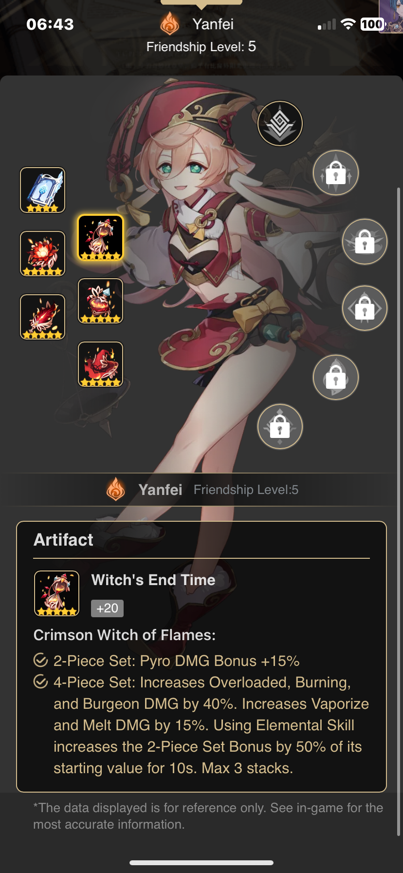 Yanfei build (working on ascension still) Genshin Impact | HoYoLAB