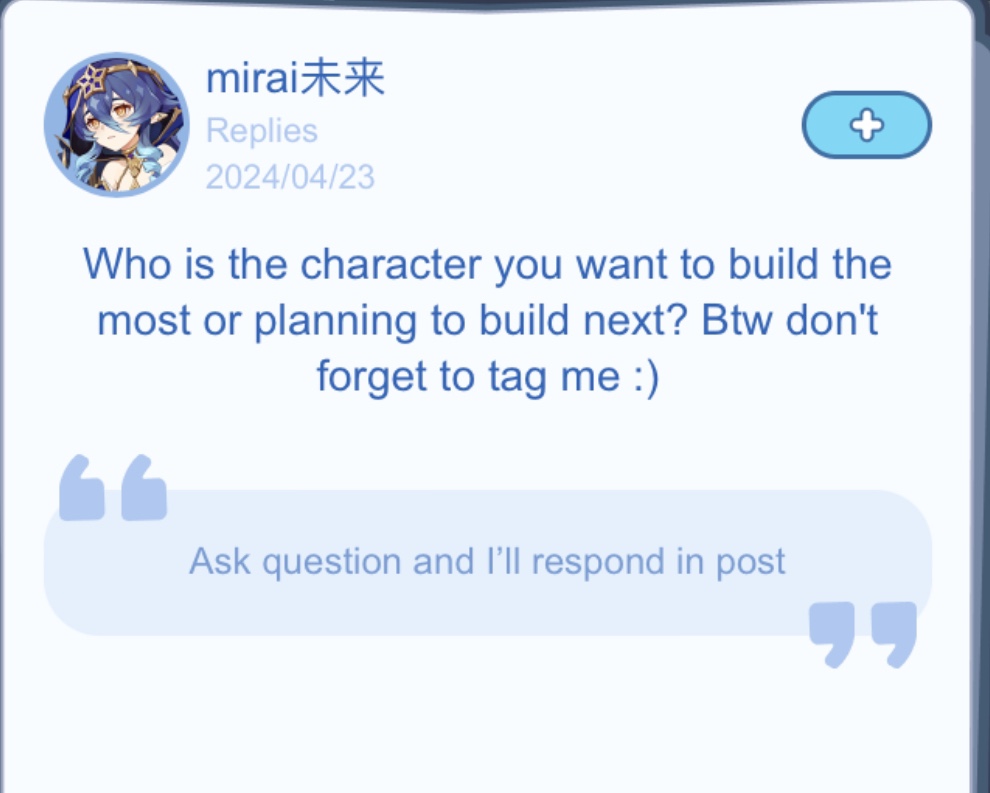 My next is between Shogun, Chevy, Sara, Yun Jin, Mika, Layla, Barbara ...