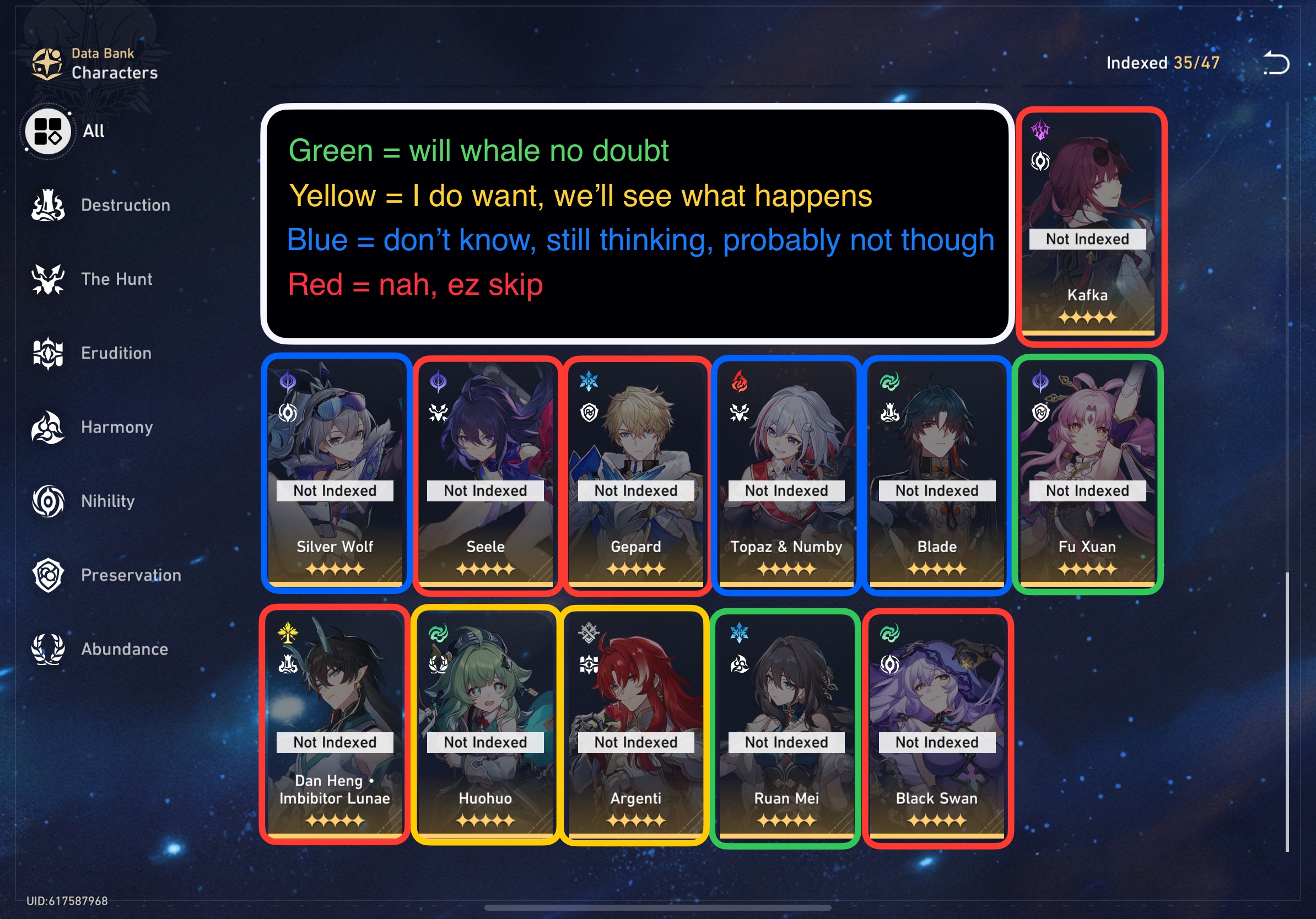 My interests for potential reruns in the future. Honkai: Star Rail ...