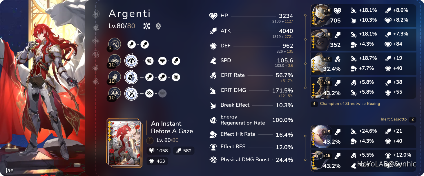 just fixed argenti build Honkai: Star Rail | HoYoLAB