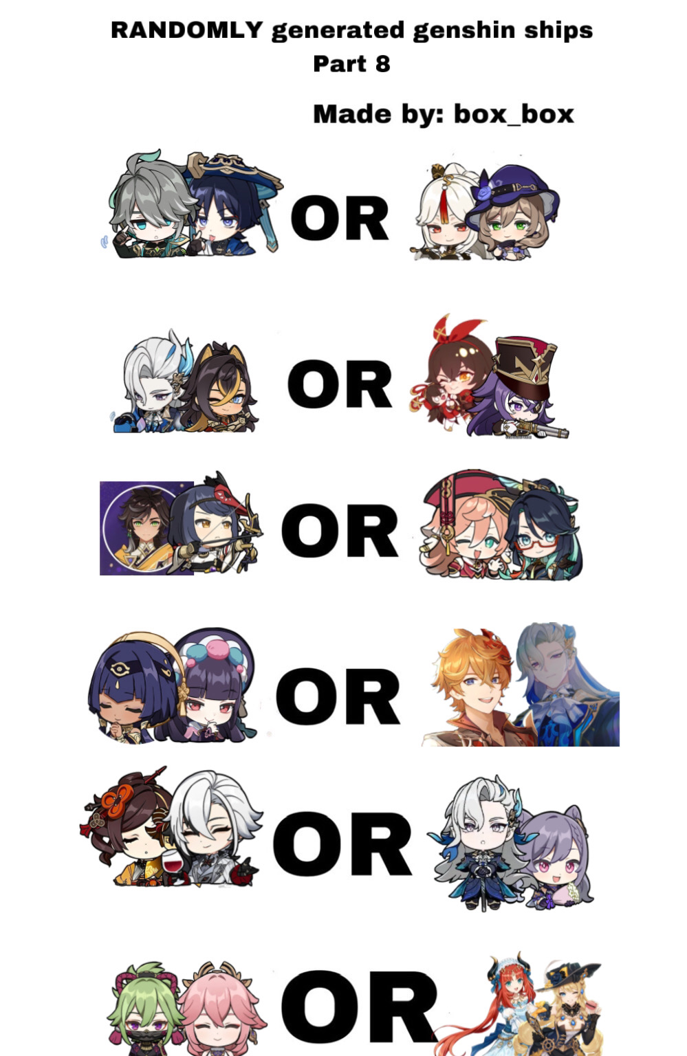 RANDOMLY generated genshin ships, part 8🍂 Genshin Impact | HoYoLAB