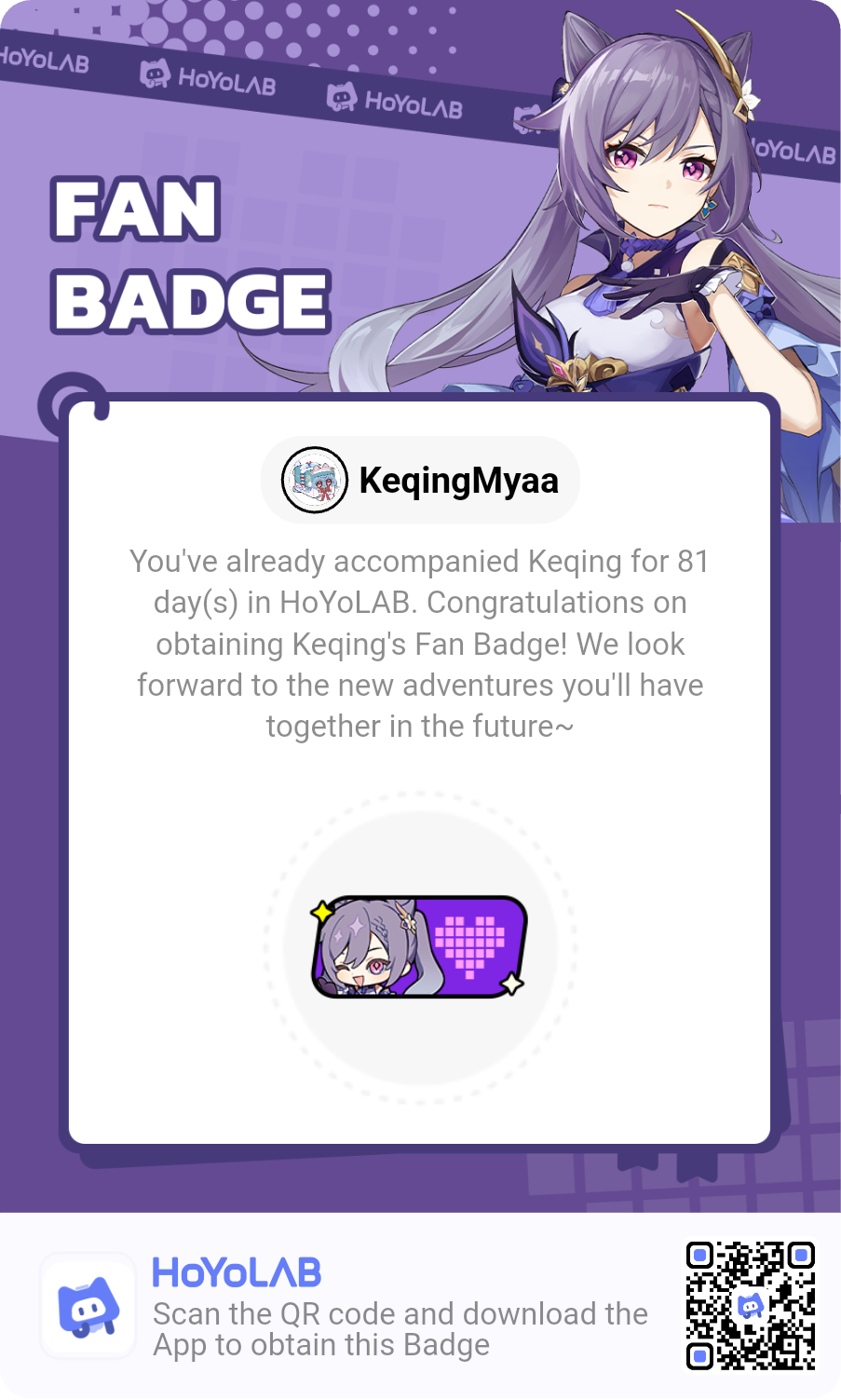 Keqing Badge 💜 Genshin Impact | HoYoLAB