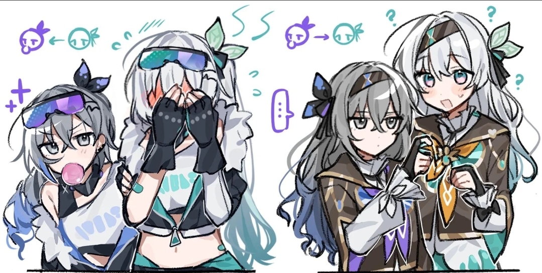 Silver Wolf and Firefly trying each other's outfits is adorable. Honkai ...