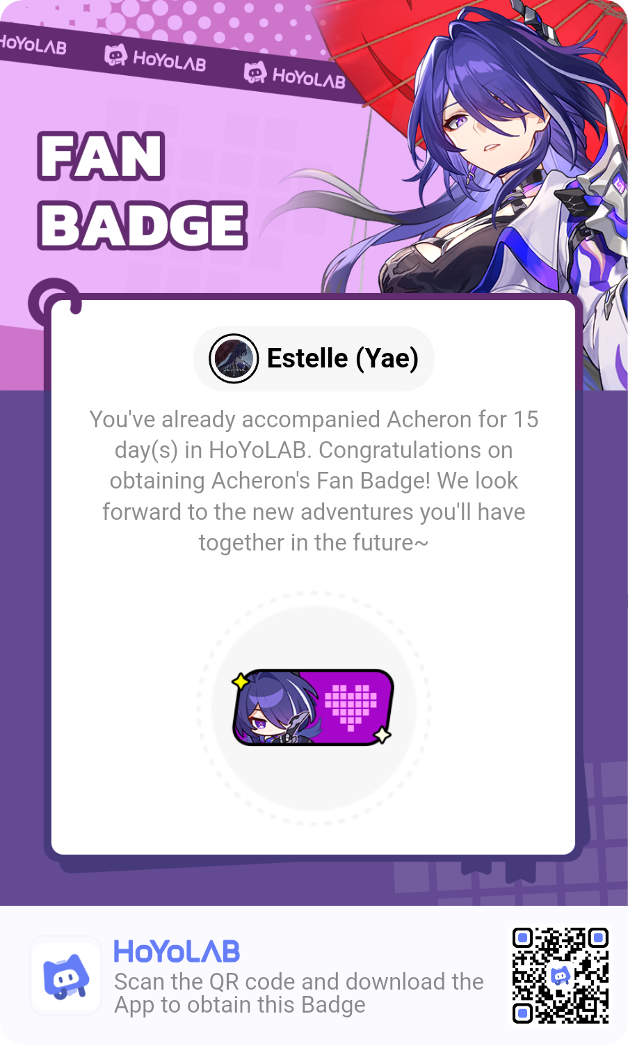 ACHERON FAN BADGE Honkai: Star Rail | HoYoLAB