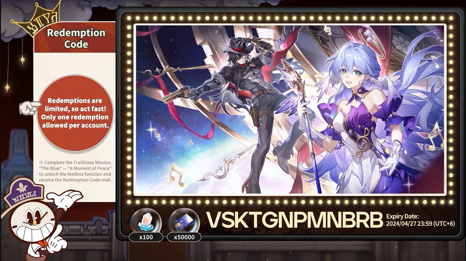 HONKAI STAR RAIL NEW REDEEM CODES (CODES IN DESC) Honkai: Star Rail ...