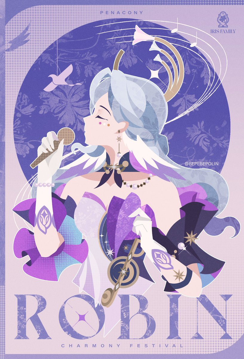 Textures study🕊️ Concept for a Robin concert poster Honkai: Star Rail ...