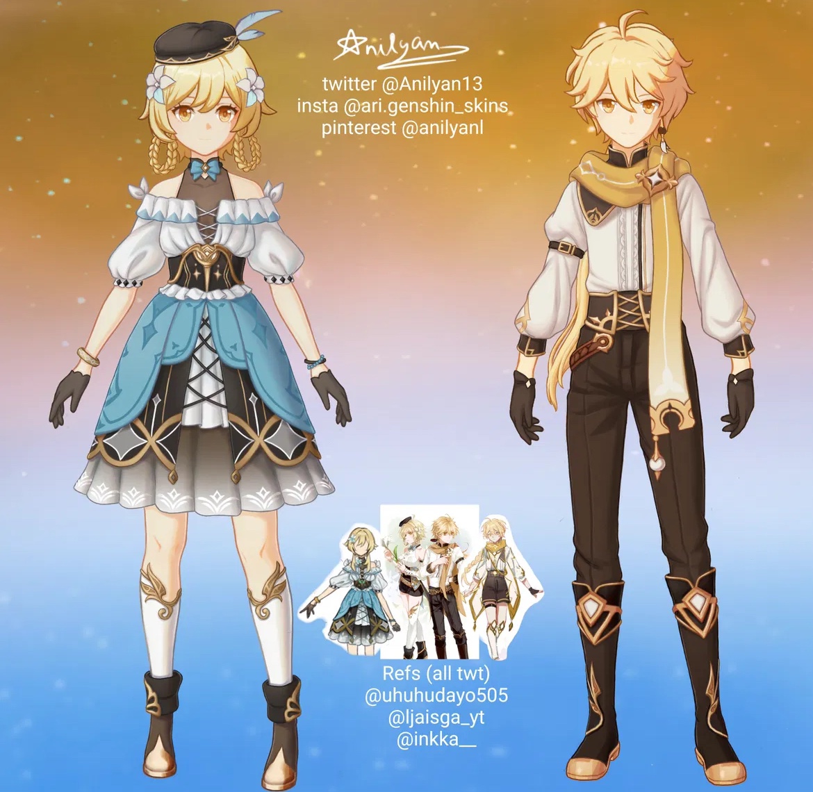 Lumina with Aether’s new oufit Genshin Impact | HoYoLAB