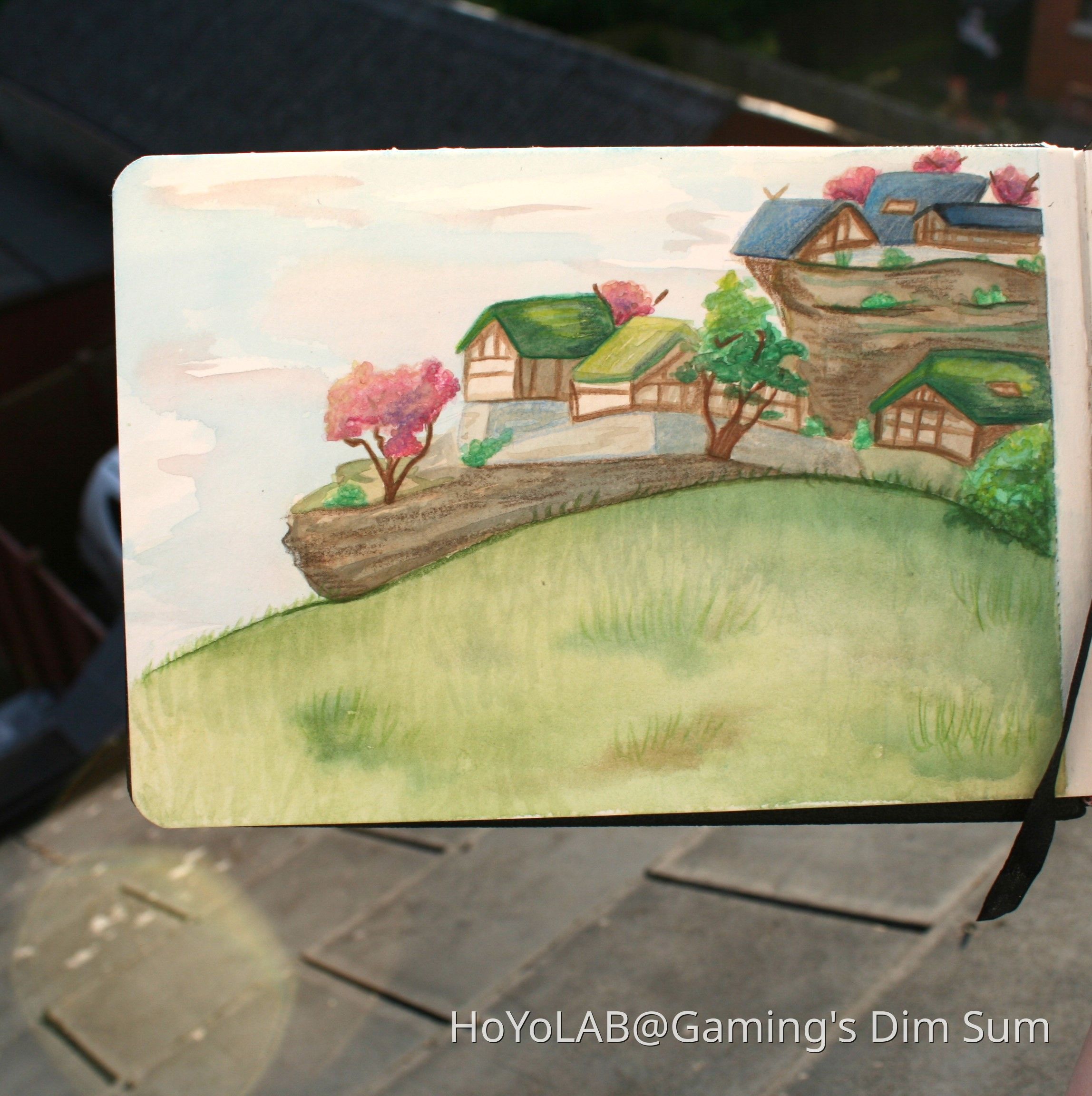 Inazuma! 🌸 (Watercolour + colouring pencil) Genshin Impact | HoYoLAB