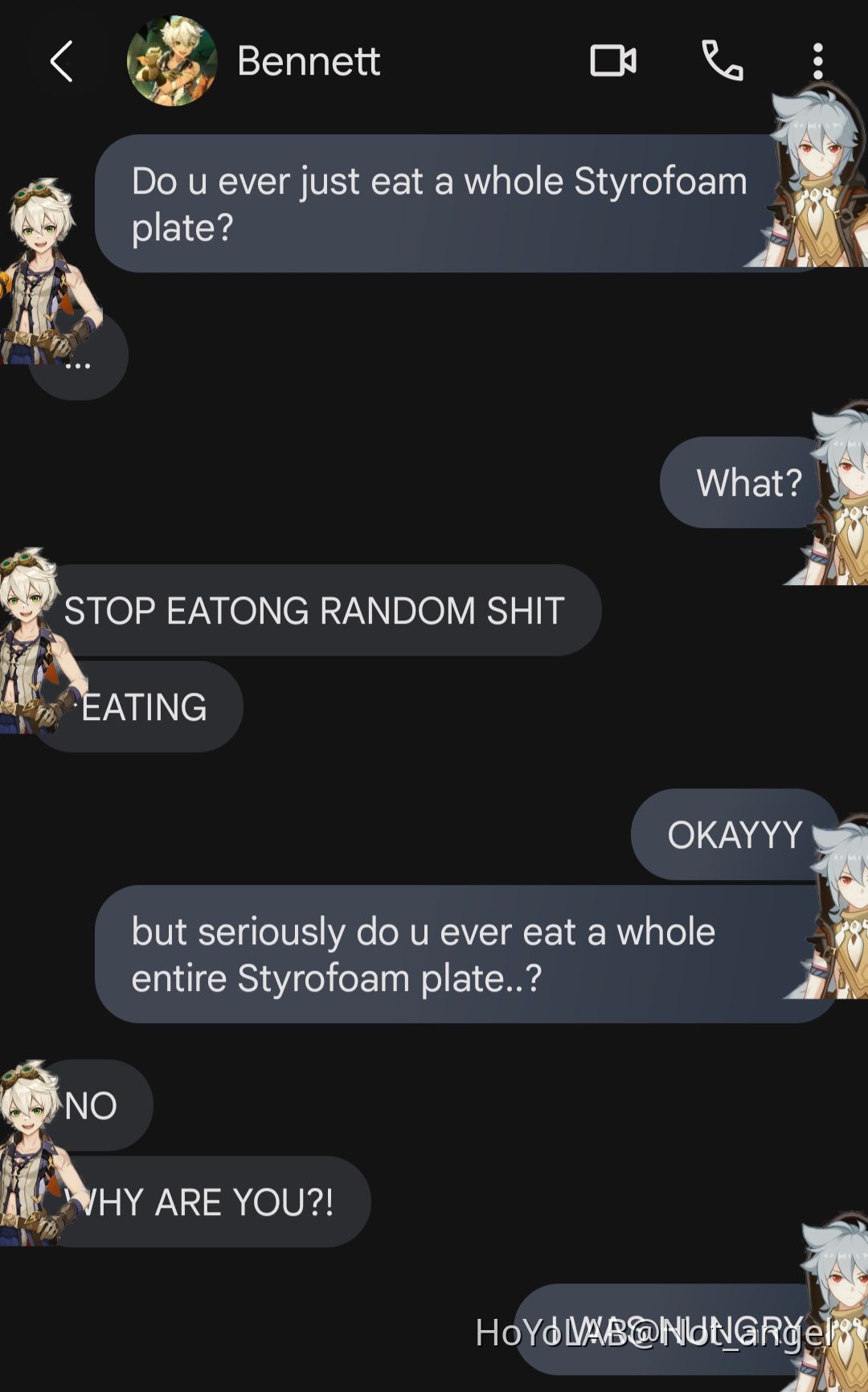 Razor texting Bennett Genshin Impact | HoYoLAB