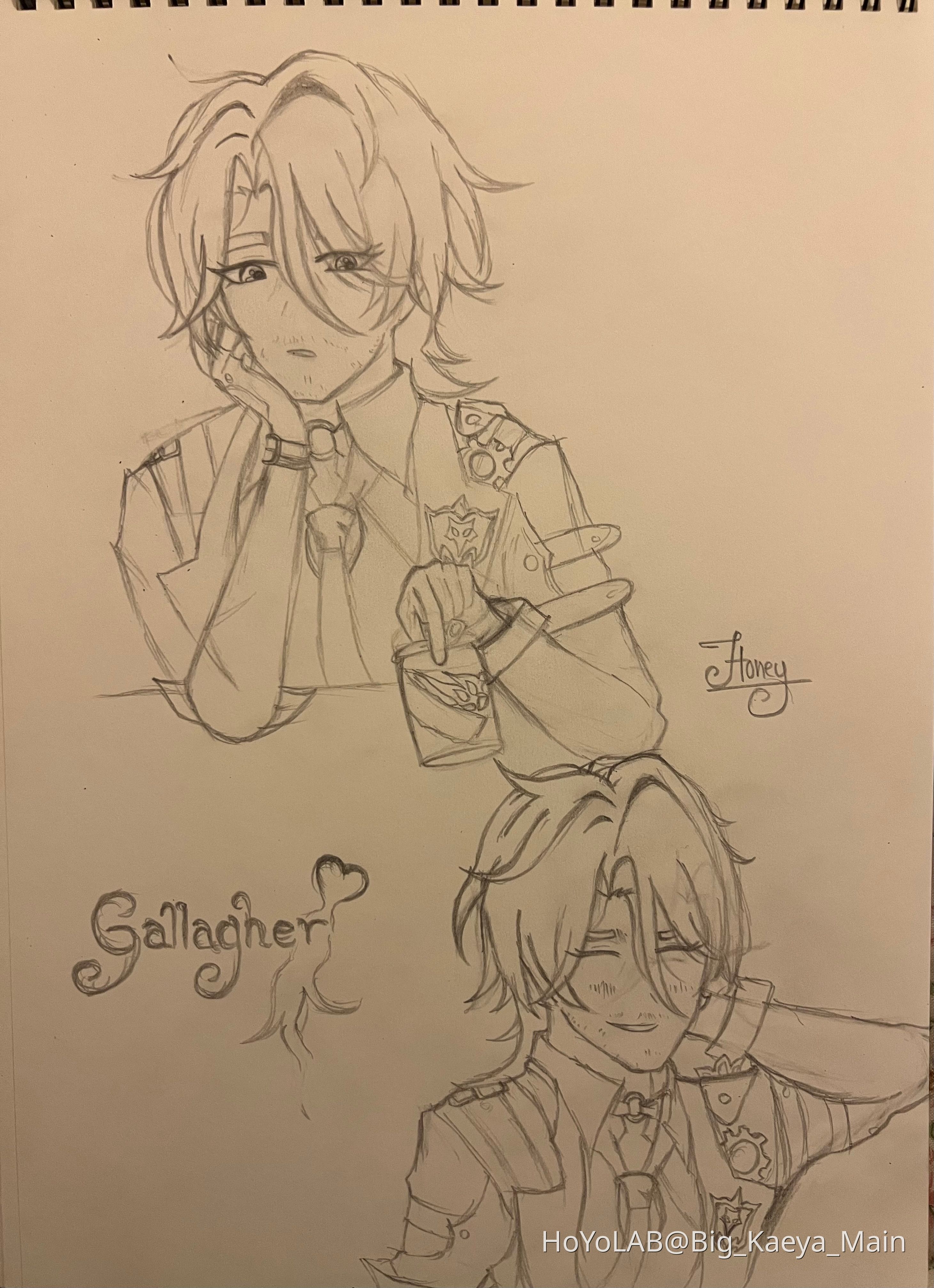 💖I did some fanart of Gallagher. For you Gallagher lovers. 💖 Honkai ...