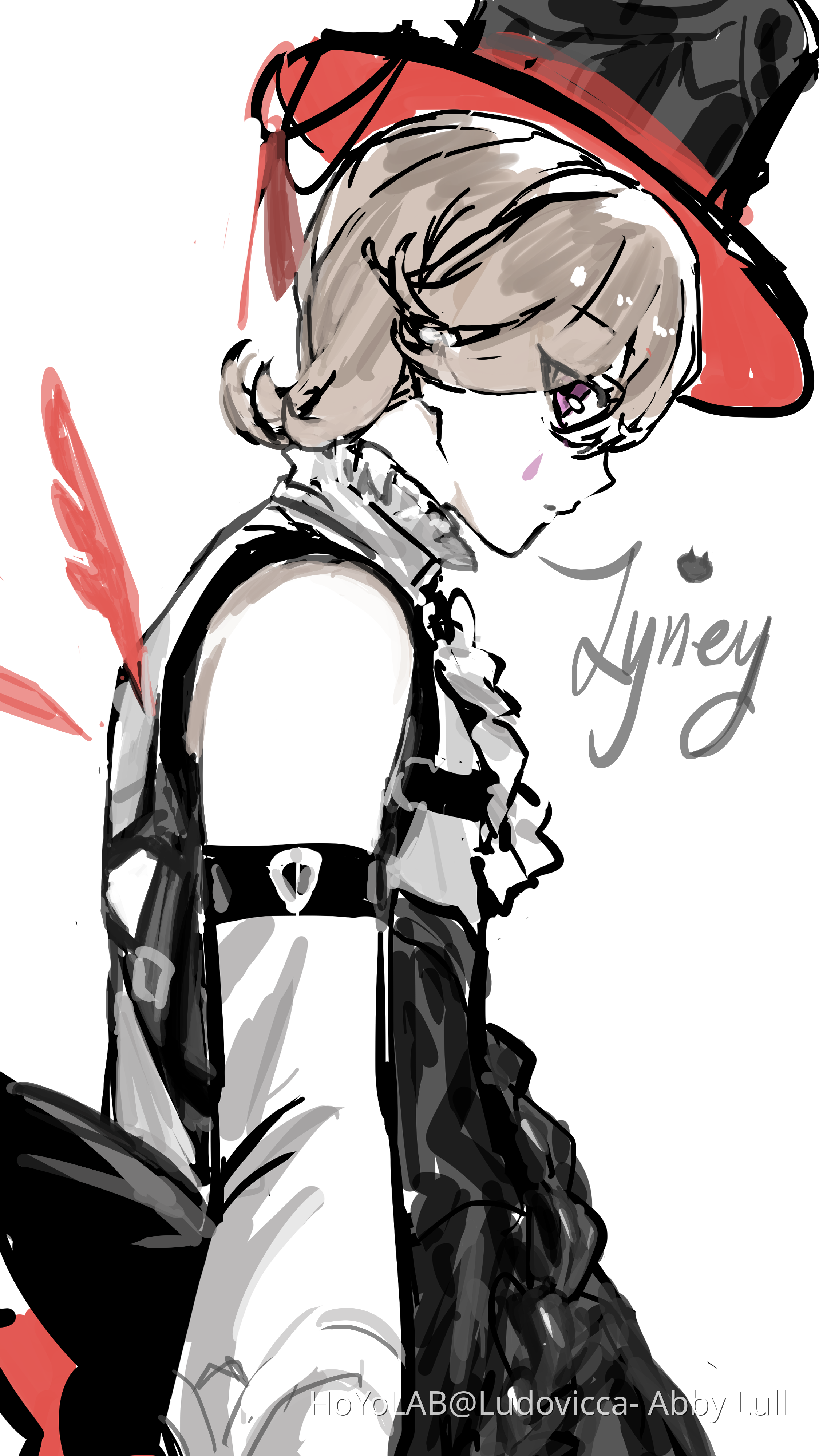 A Lyney doodle for some gacha luck ( I beg you its been 77 rolls pls ...