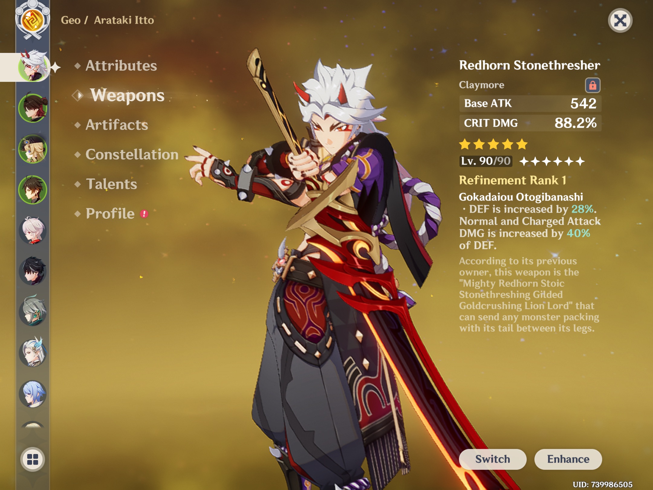 I got Itto’s signature weapon Genshin Impact | HoYoLAB