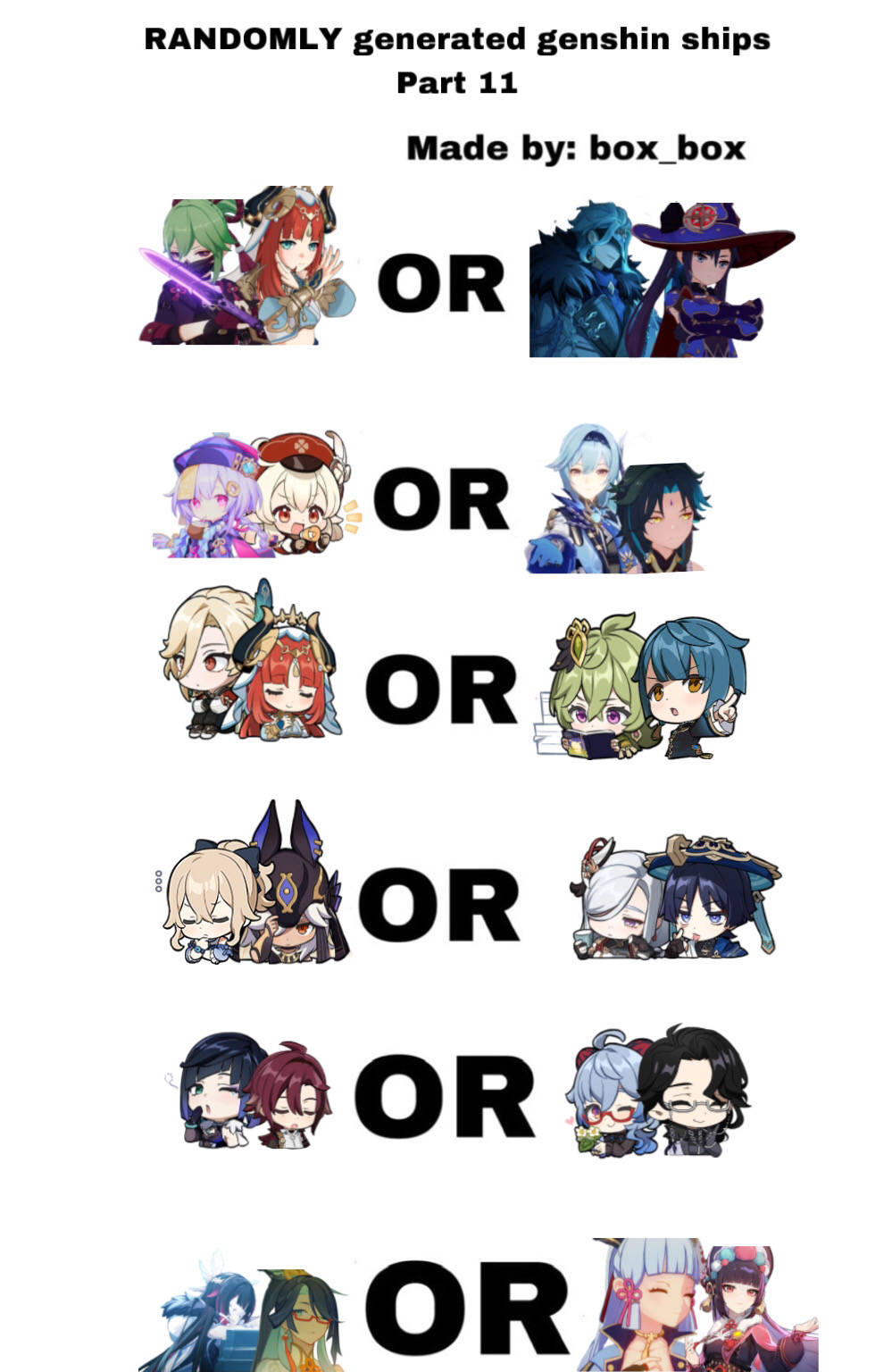 Randomly generated genshin ships, part 11☀️ Genshin Impact | HoYoLAB