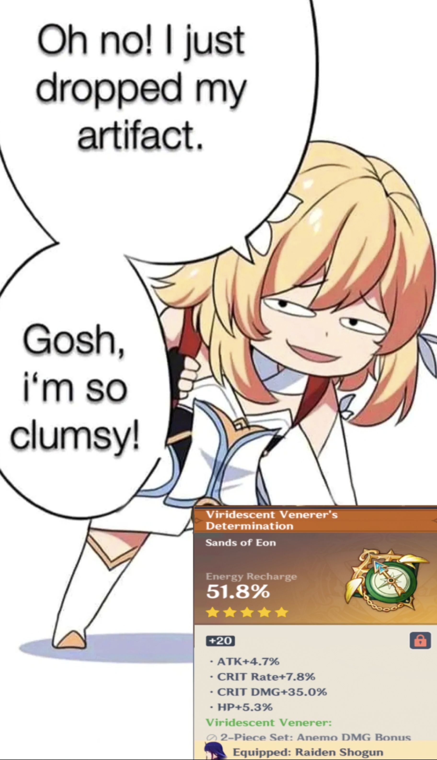 Ohhh!! Gosh, I am so Clumsy ( Got a 1 in a 1,000,000 piece ) Genshin ...