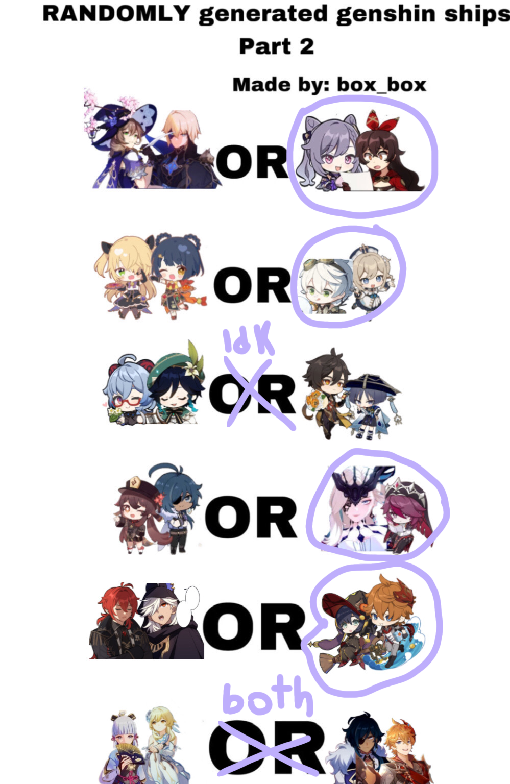 Randomly generated genshin ships Genshin Impact | HoYoLAB