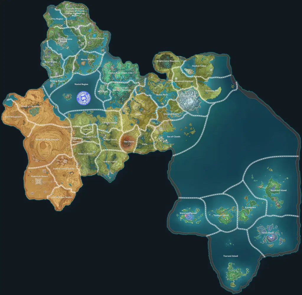[4.6] Teyvat Subregion Borders and Clean Teyvat Map Genshin Impact ...