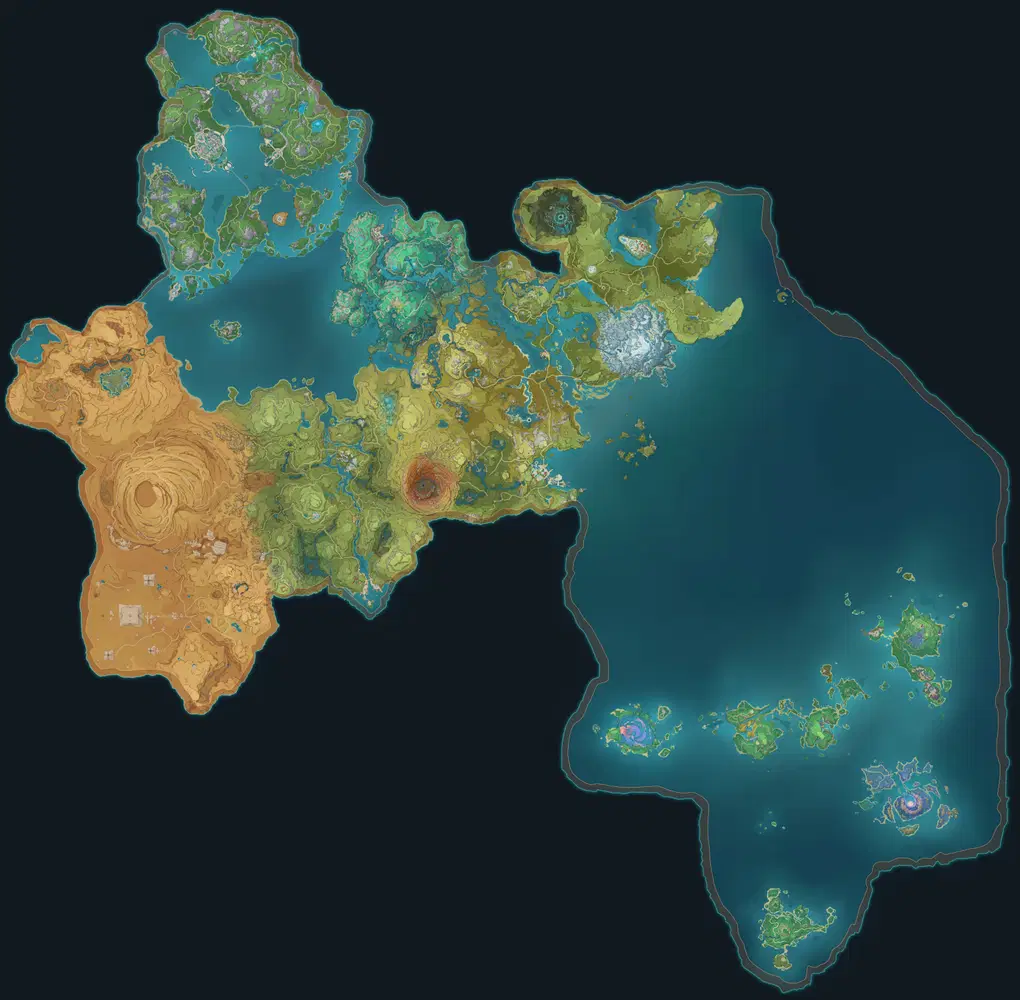 [4.6] Teyvat Subregion Borders and Clean Teyvat Map Genshin Impact ...