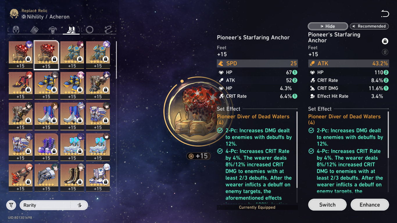 Relic Compare Honkai: Star Rail | HoYoLAB