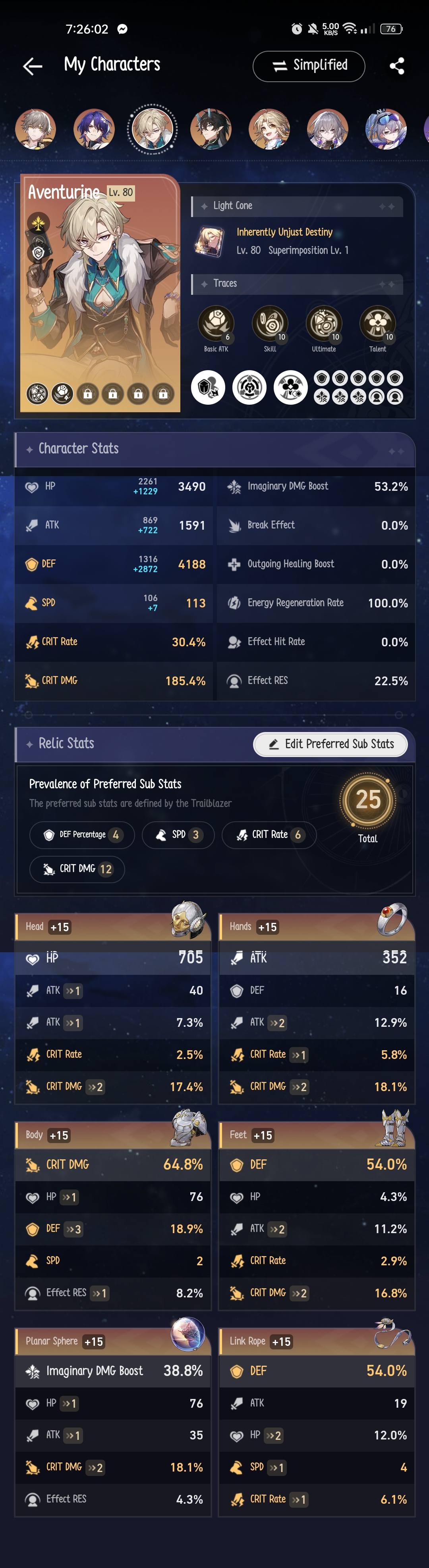 My Aventurine Build Honkai: Star Rail | HoYoLAB