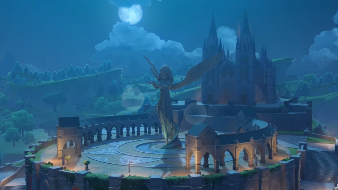 The cathedral courtyard at night Genshin Impact | HoYoLAB