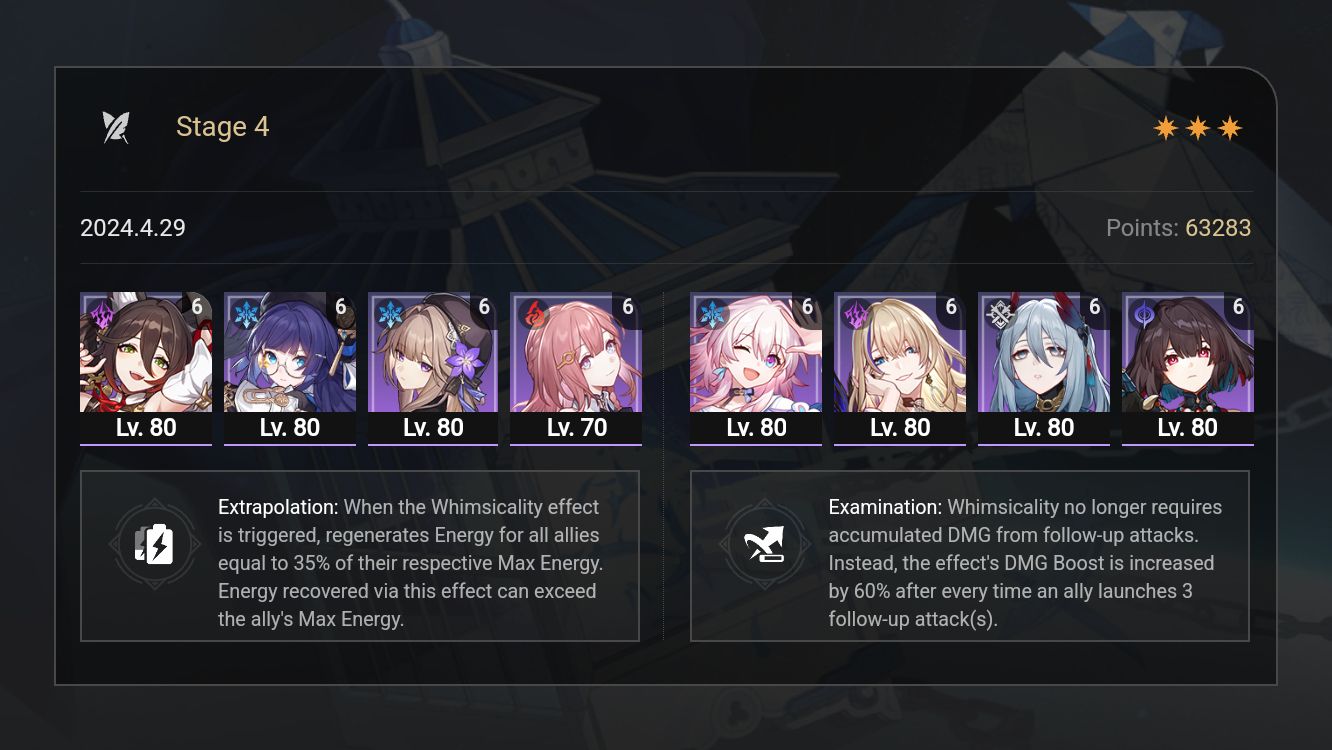 4 star only PF full stars Honkai: Star Rail | HoYoLAB