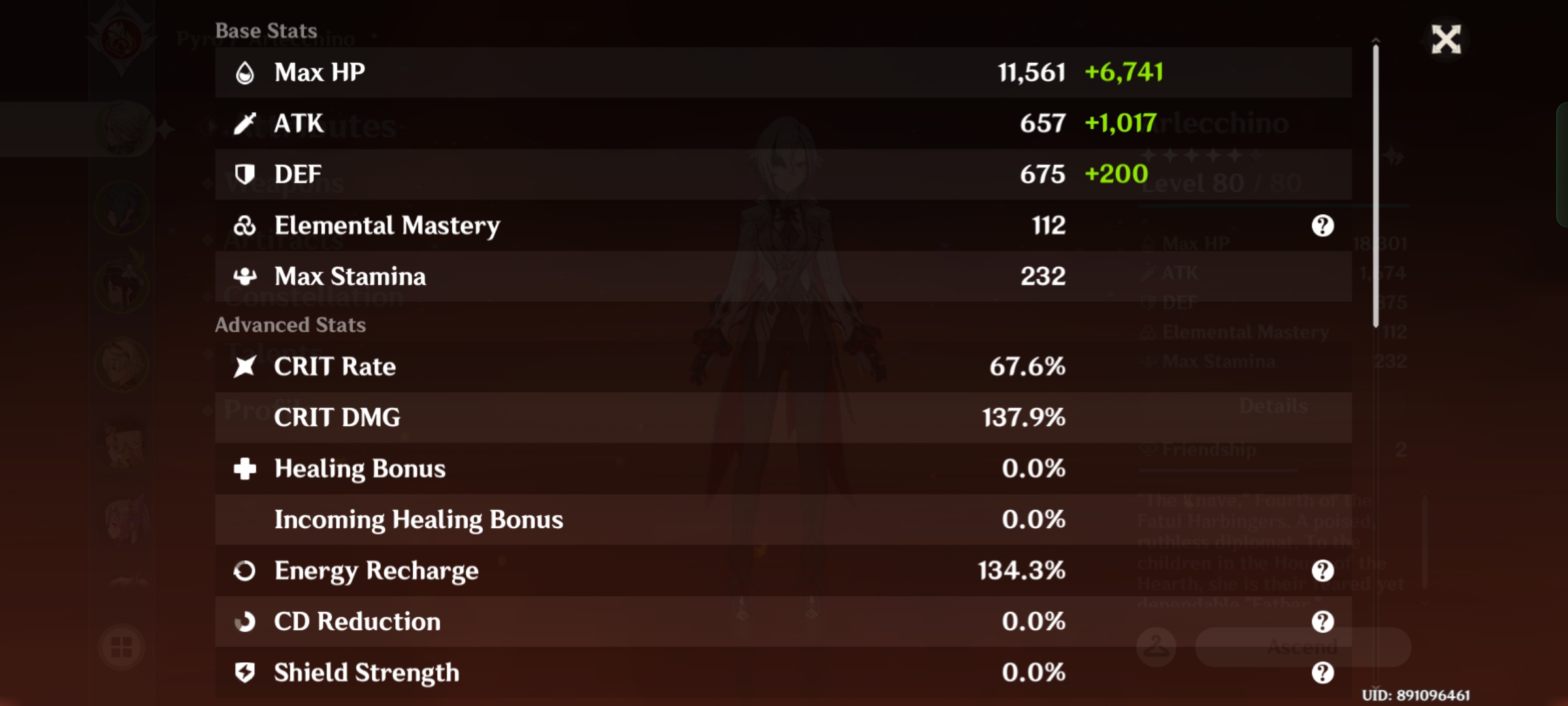Arlecchino stats Genshin Impact | HoYoLAB