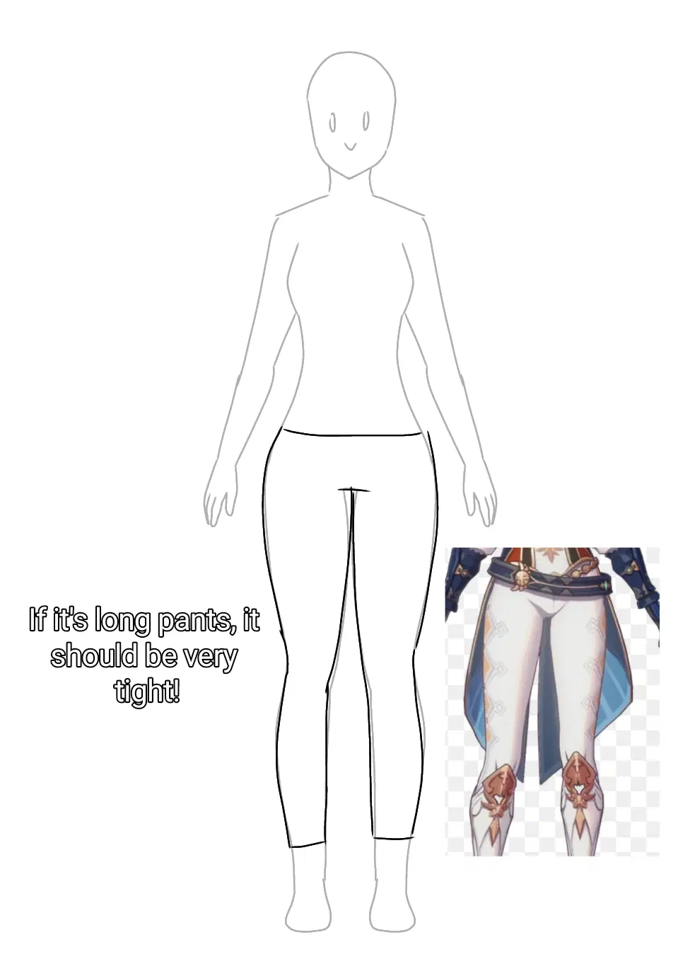 how to draw female anime pants