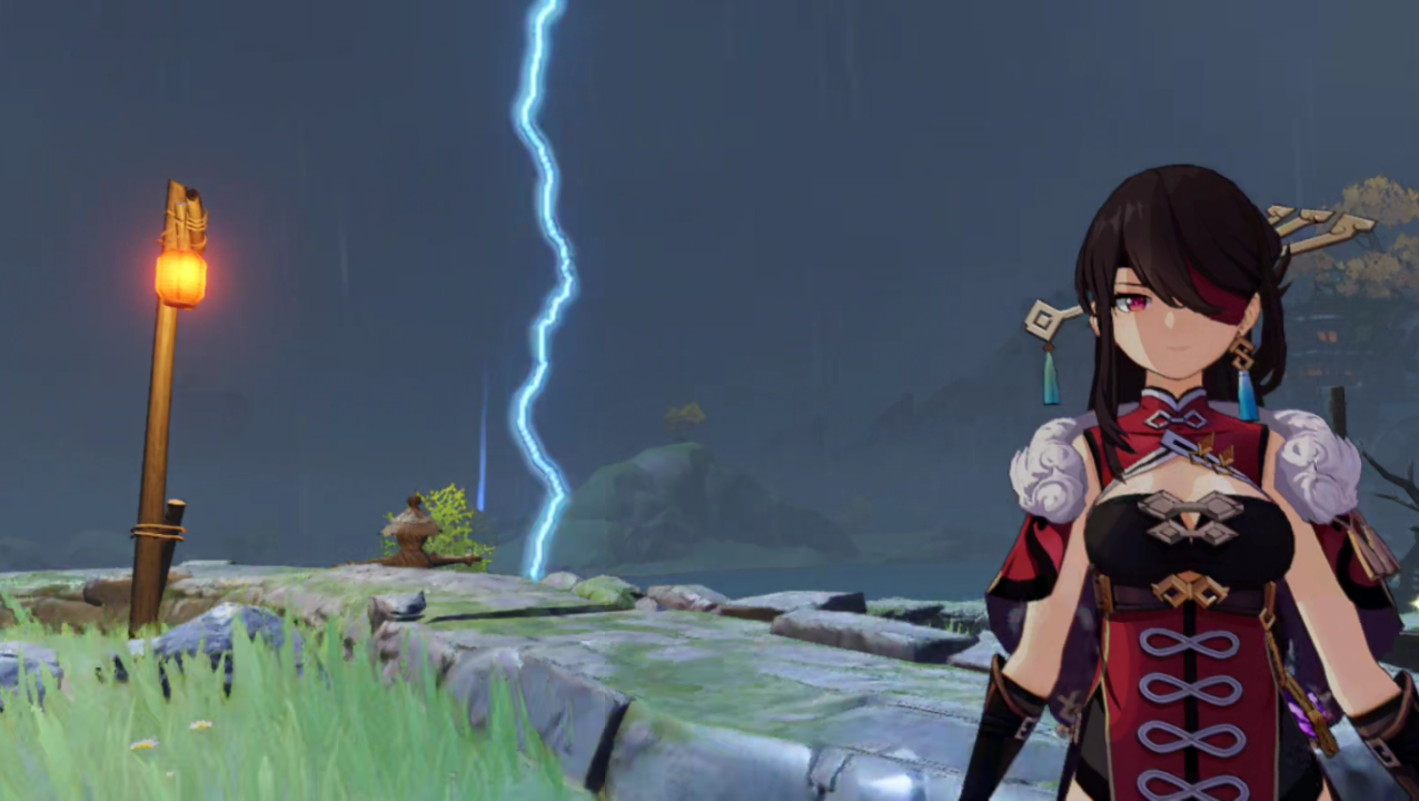 I tried taking a picture of her with lightning but this was the best ...