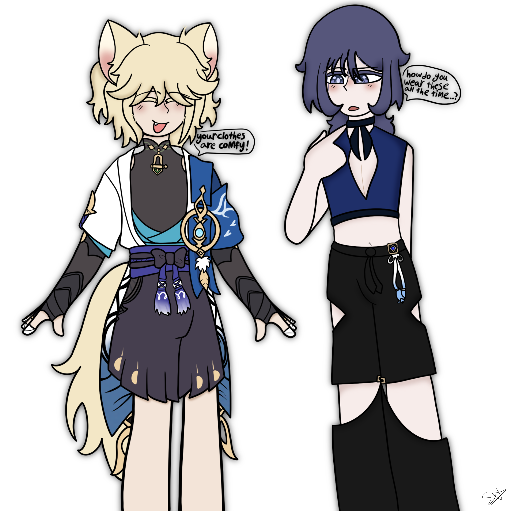 Oc and Main outfit swap! Genshin Impact | HoYoLAB