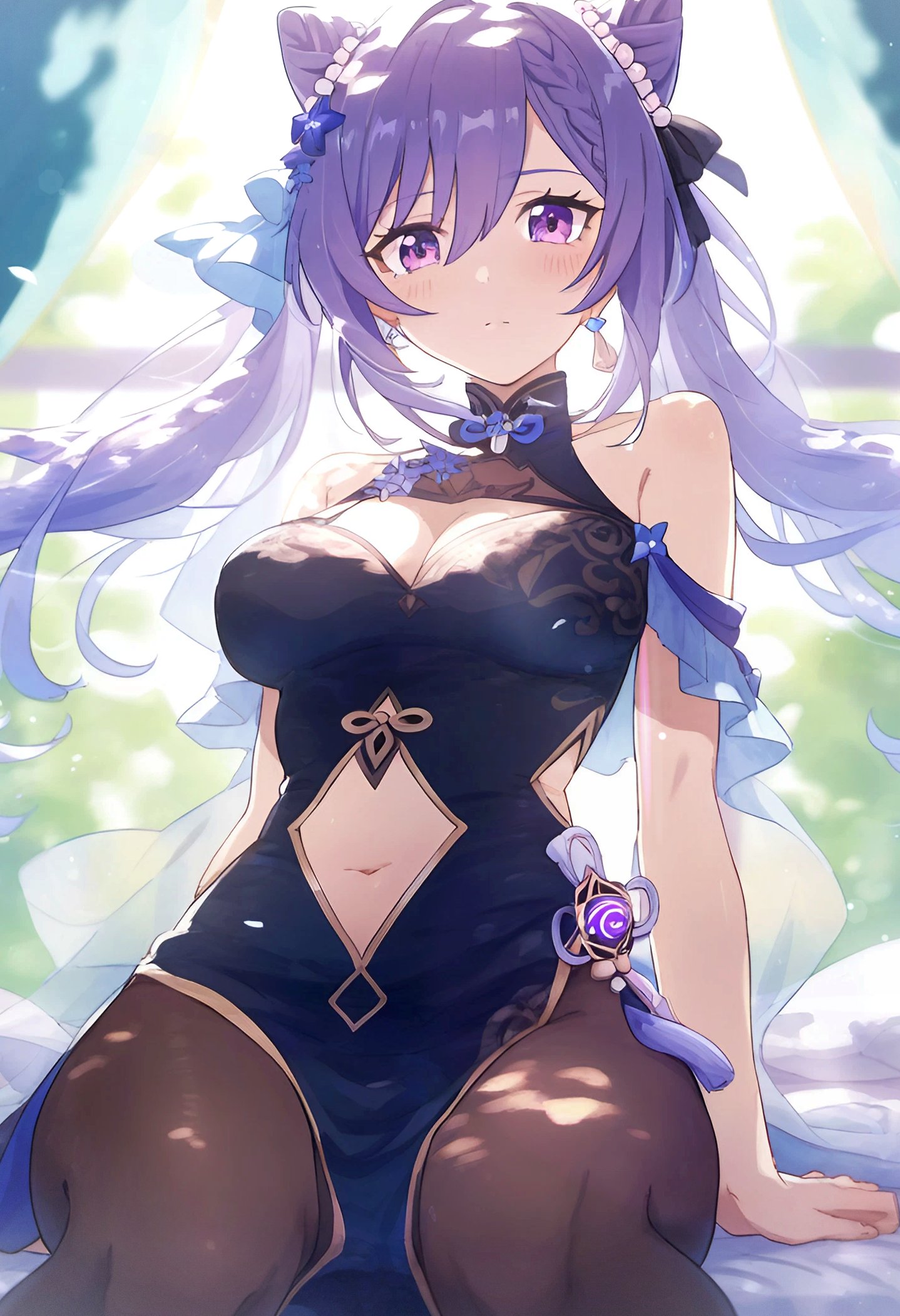 Keqing con traje negro Genshin Impact | HoYoLAB