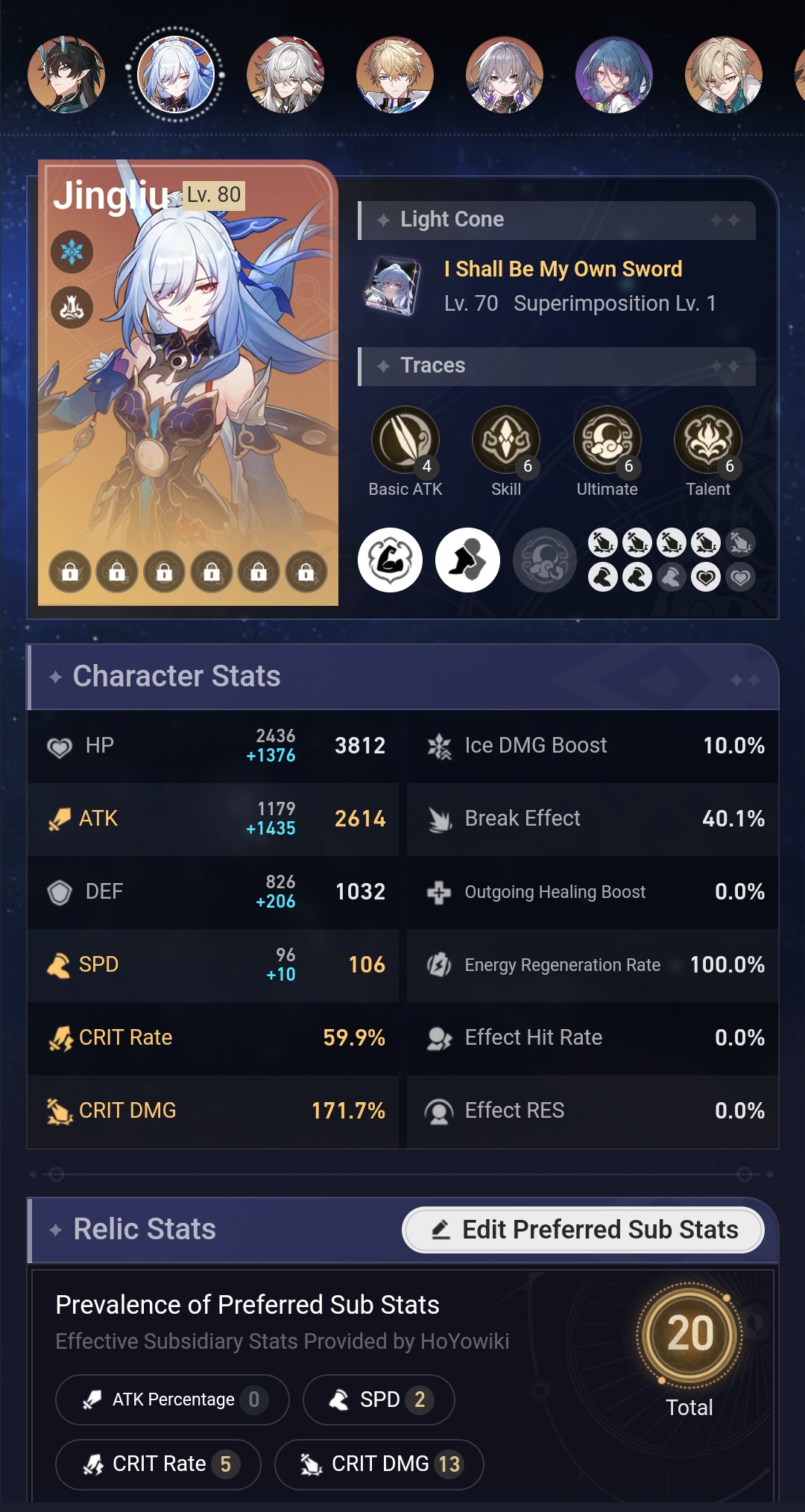 DAY 6 OF BUILDING JINGLIU Honkai: Star Rail | HoYoLAB