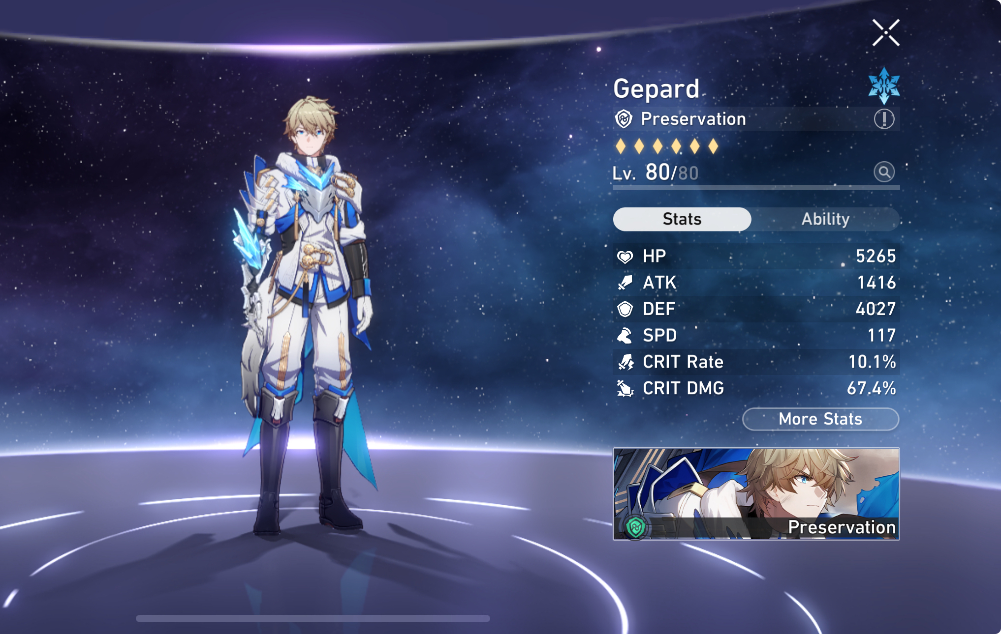 This is my Gepard Build - E0 Gepard & E3 Lightcone Honkai: Star Rail ...