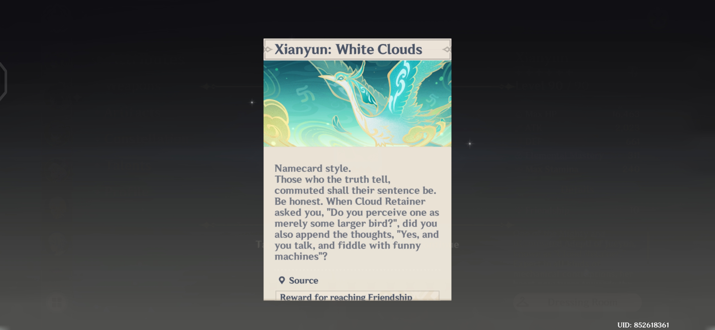 Xianyun name card! Genshin Impact | HoYoLAB