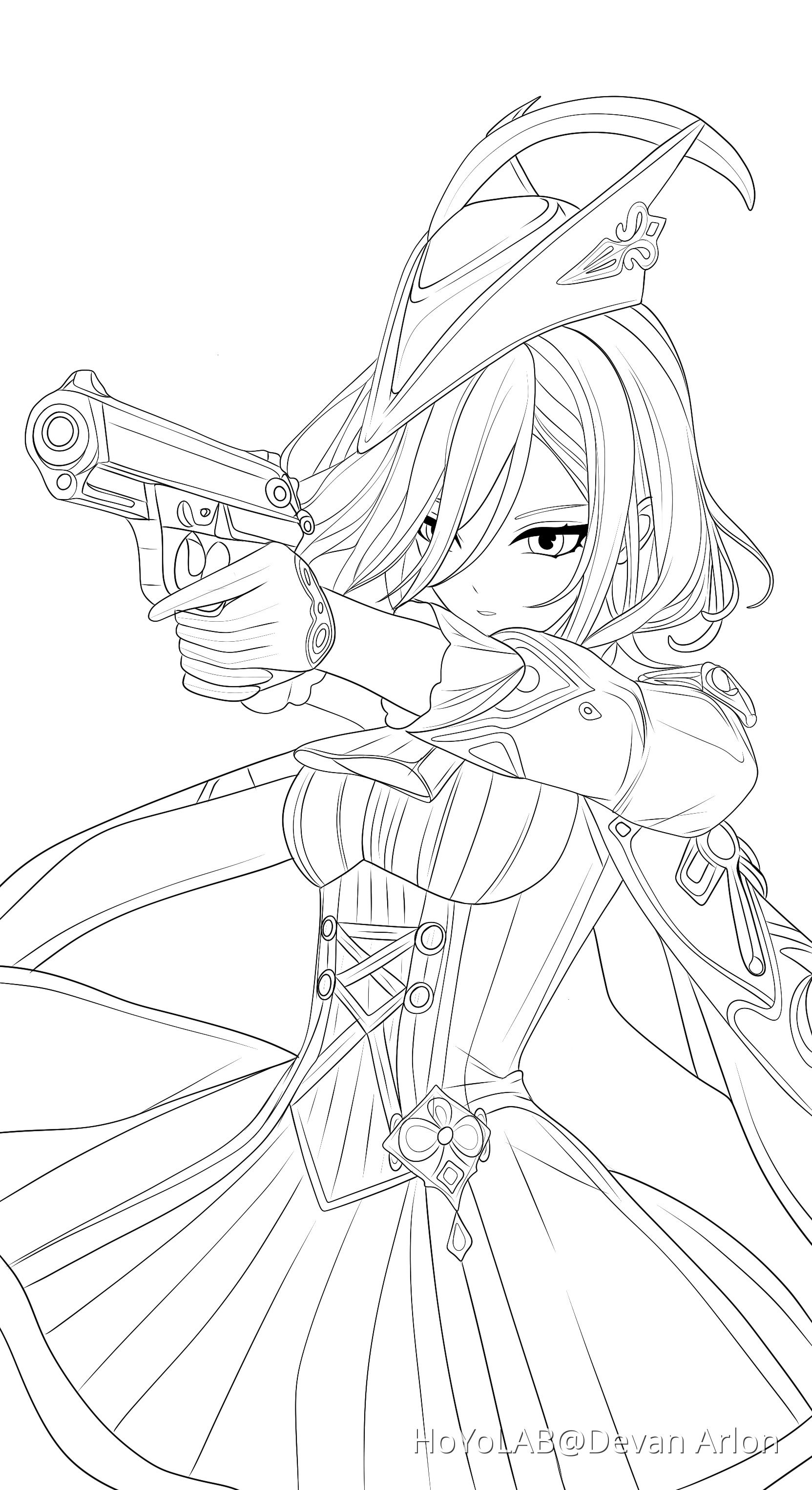 Sketch of Clorinde Genshin Impact | HoYoLAB