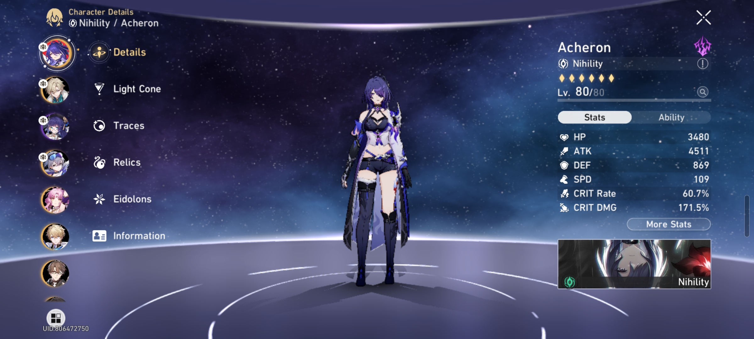 My Acheron buil Honkai: Star Rail | HoYoLAB