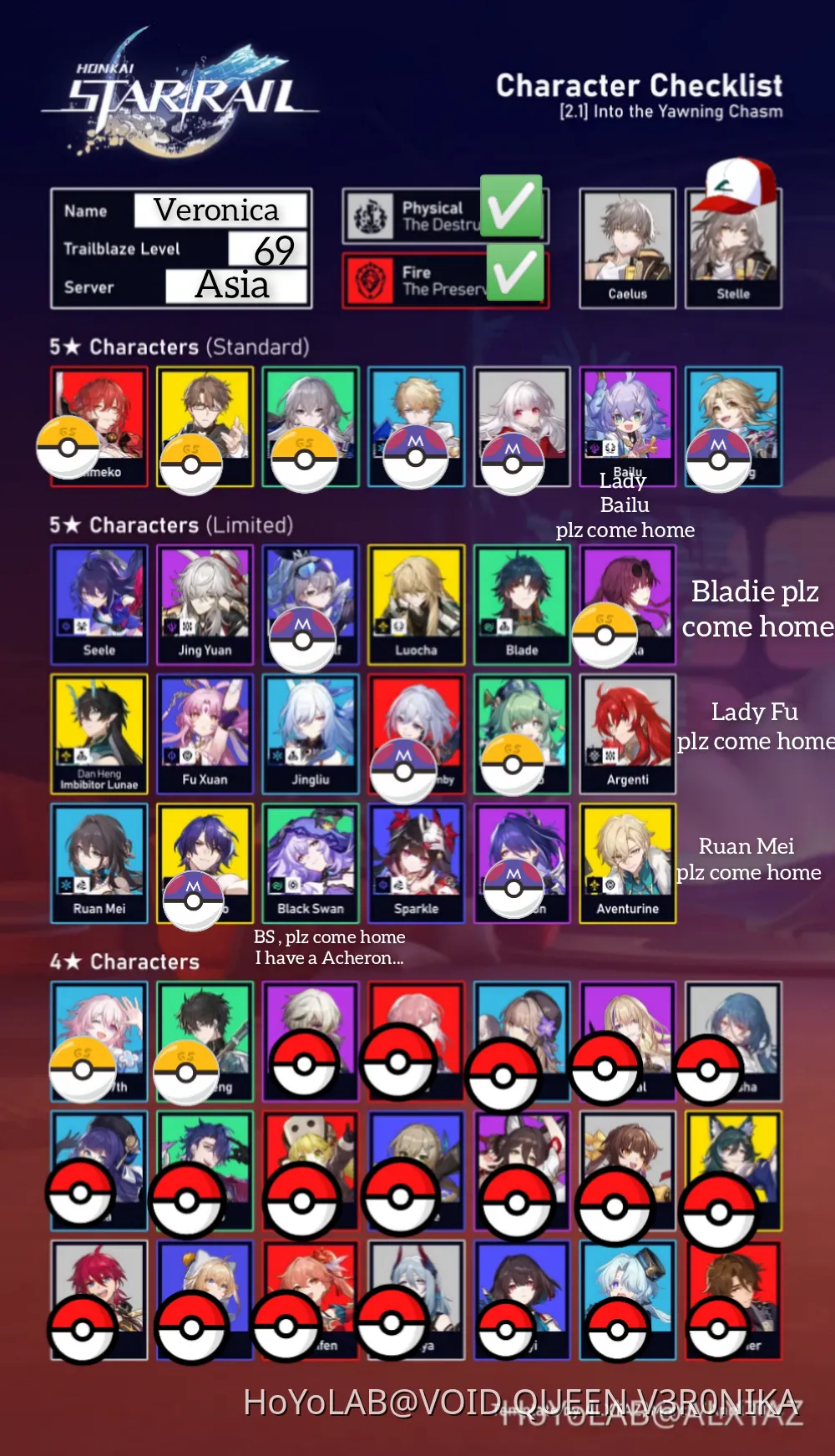 Character Checklist (Pokemon edition) Honkai: Star Rail | HoYoLAB