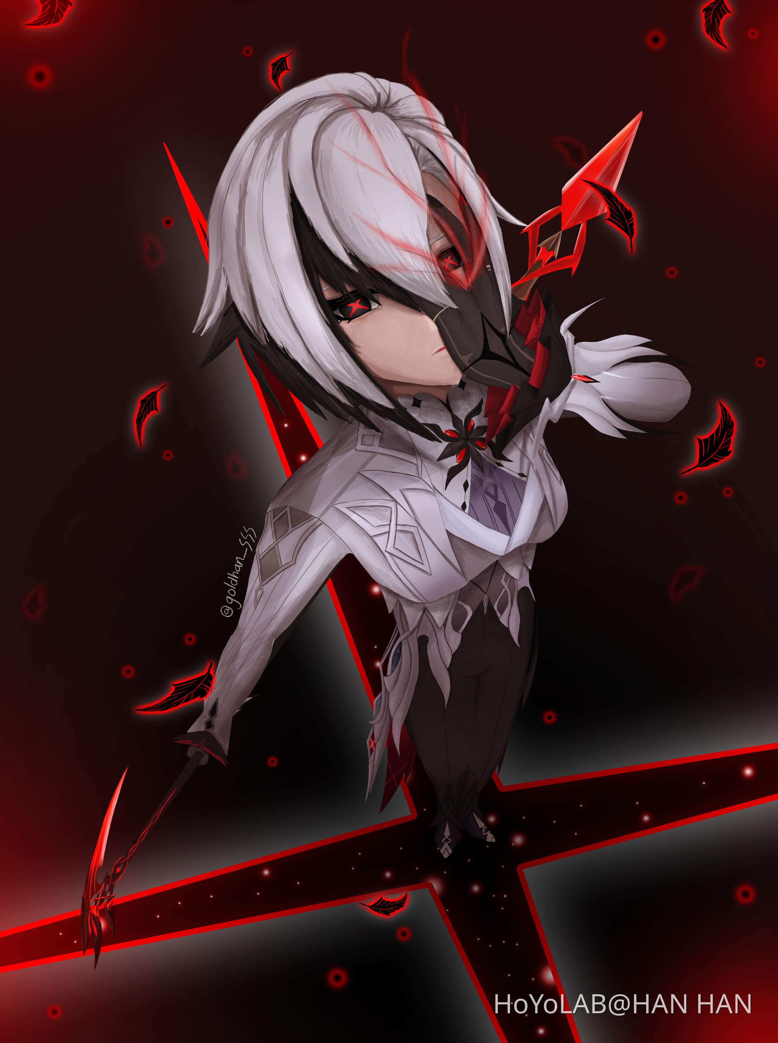 Arlecchino Fanart - Gazing Upon the Crimson Depths Genshin Impact | HoYoLAB