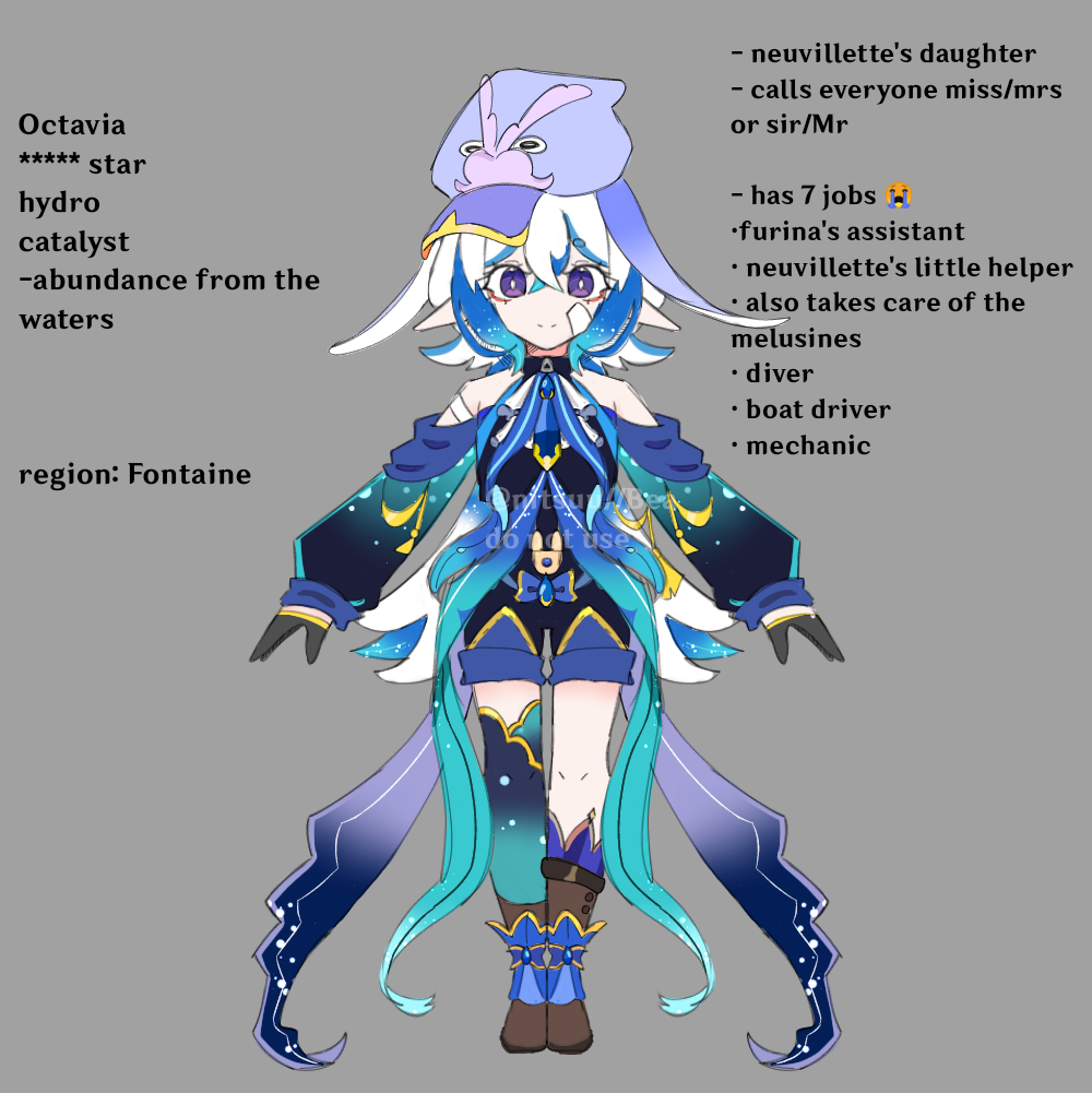 she's finally finished 😭😭 let me introduce you.. Octavia! (genshin oc ...