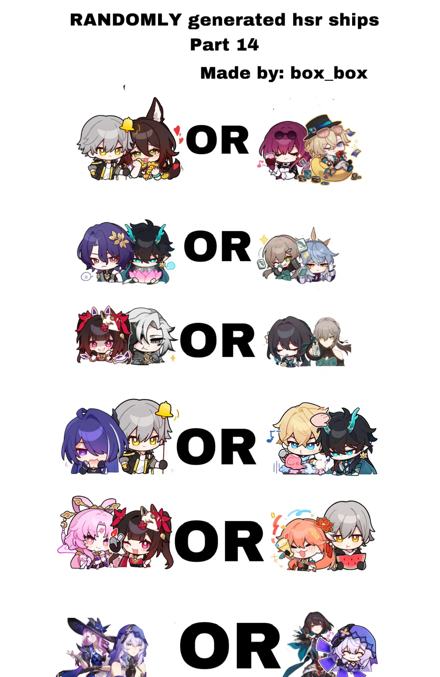RANDOMLY generated hsr ships, part 14🤡🤡🤡☝️ Honkai: Star Rail | HoYoLAB