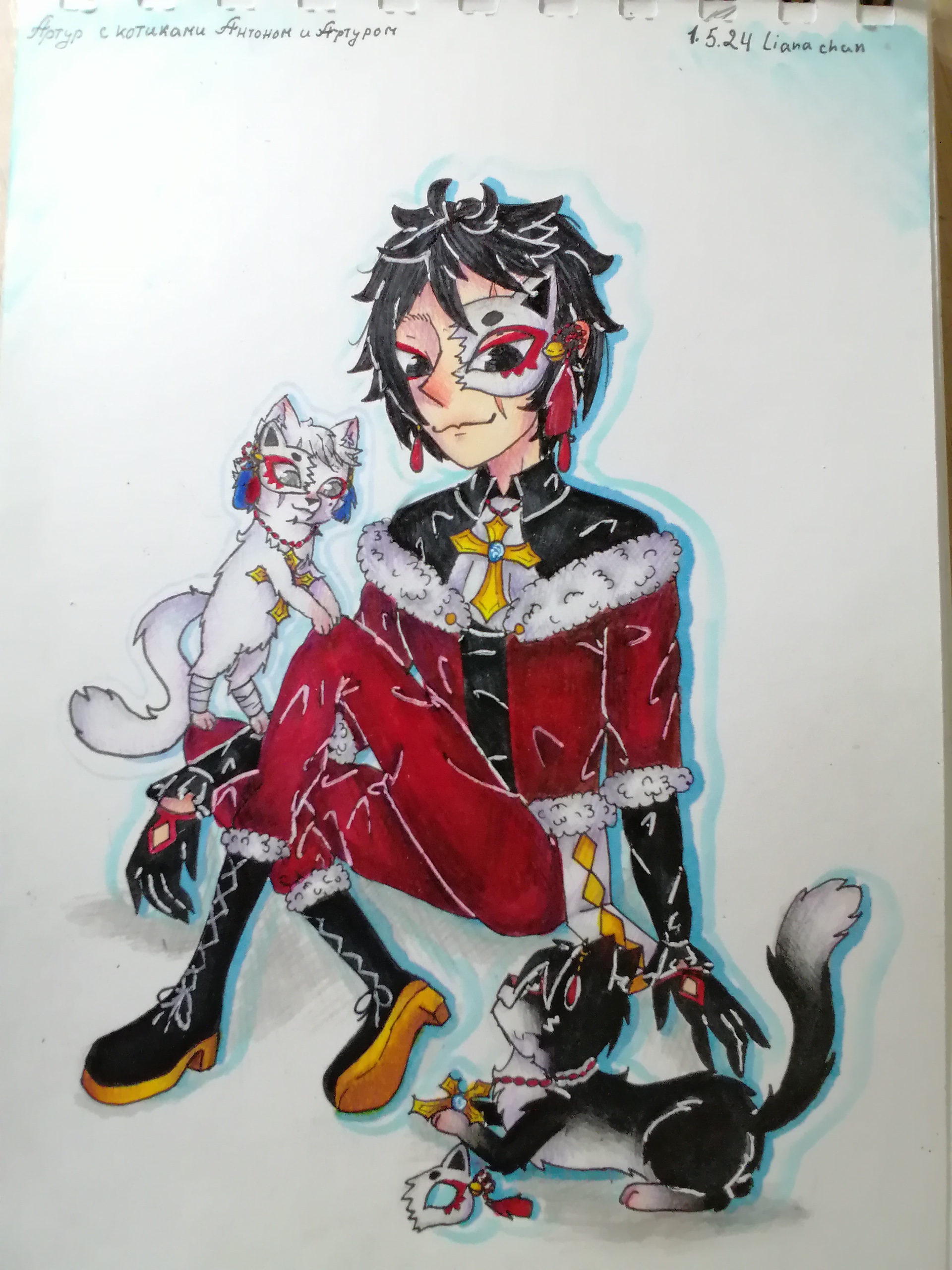 Артур и котики Артур и Антон (фан арт для Akuma) Genshin Impact | HoYoLAB