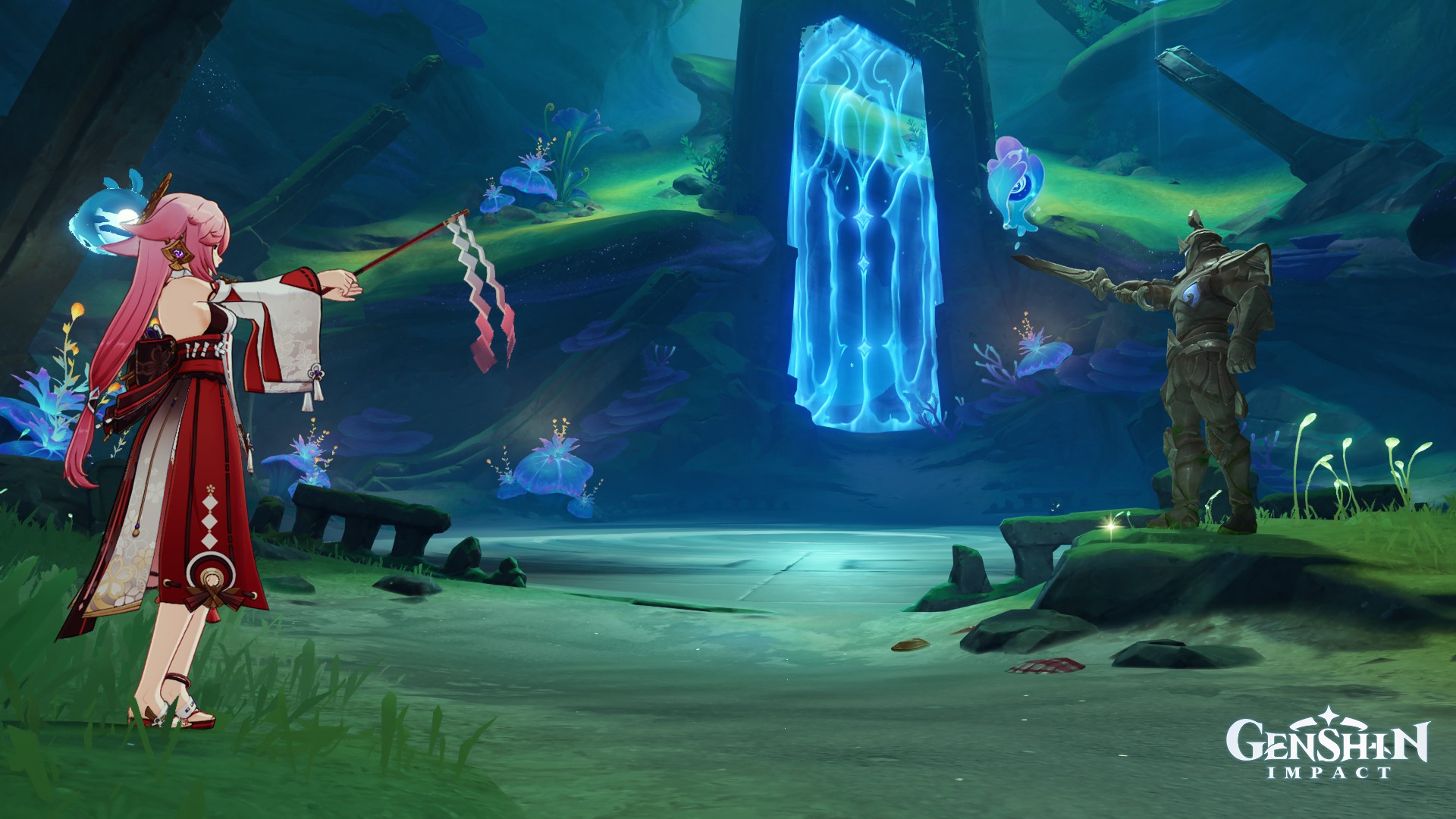 Yae Miko pointing at the guy pointing at the thing. Genshin Impact ...