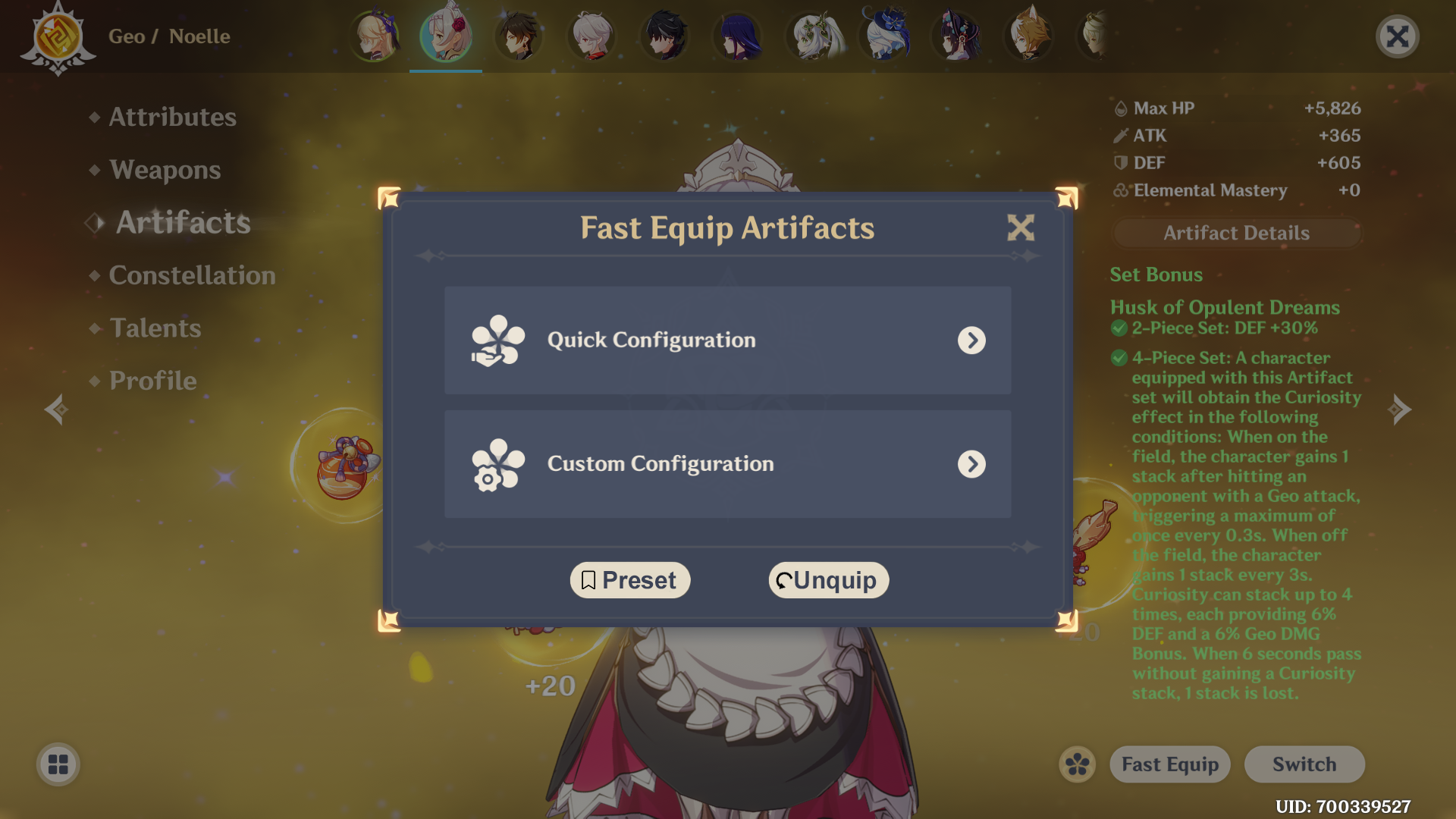 📊Concept "artifacts preset" Genshin Impact | HoYoLAB