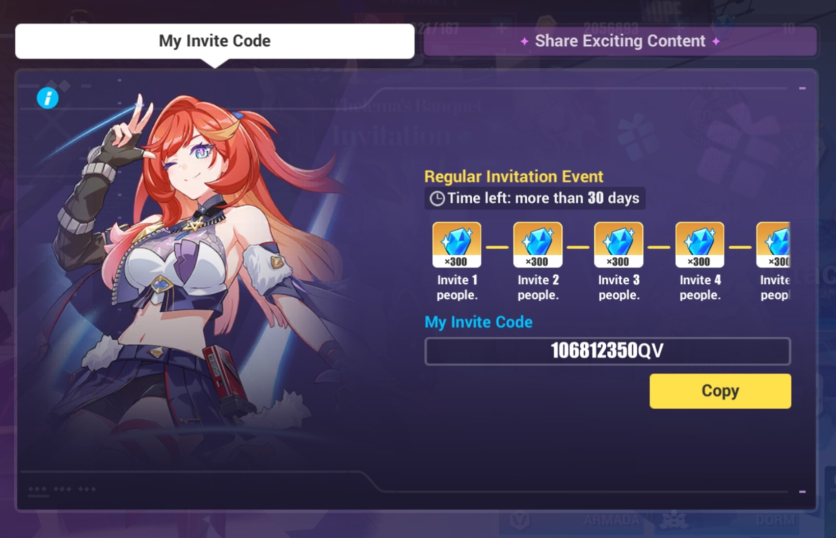 My invite code Honkai Impact 3rd | HoYoLAB